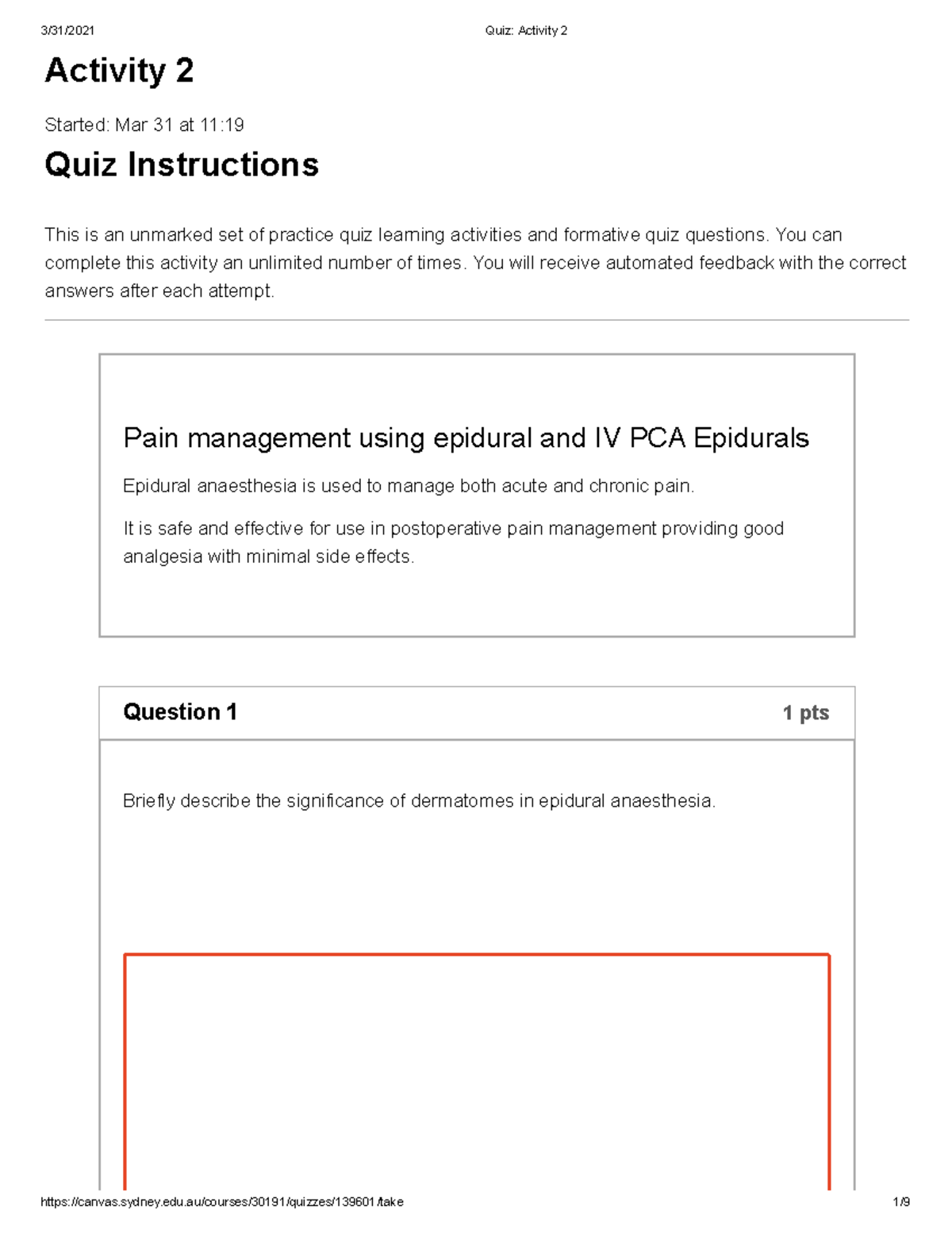 Quiz Activity 2 - quiz - Activity 2 Started: Mar 31 at 11: Quiz ...