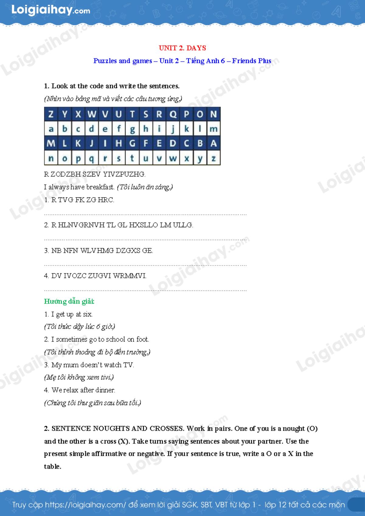 Fp-87645 - this is class note - UNIT 2. DAYS Puzzles and games – Unit 2 ...
