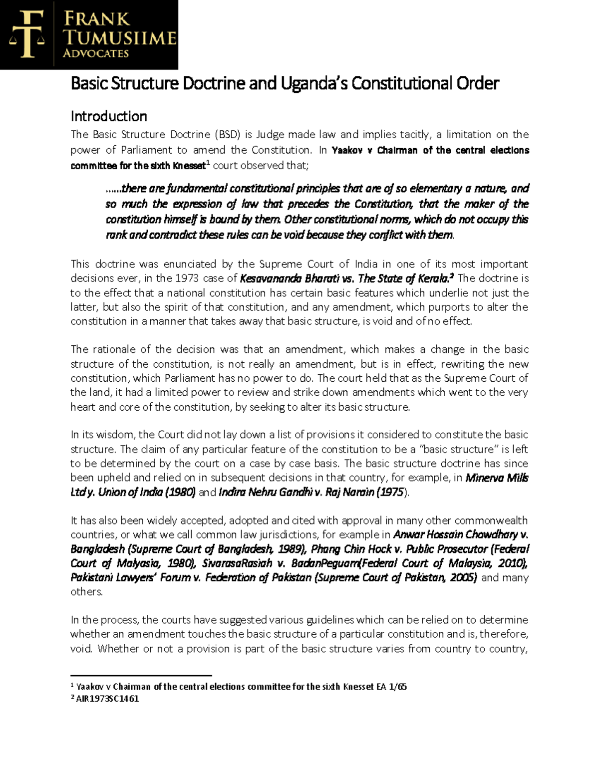 Basic-Structure-Doctrine - Basic Structure Doctrine and Uganda’s ...