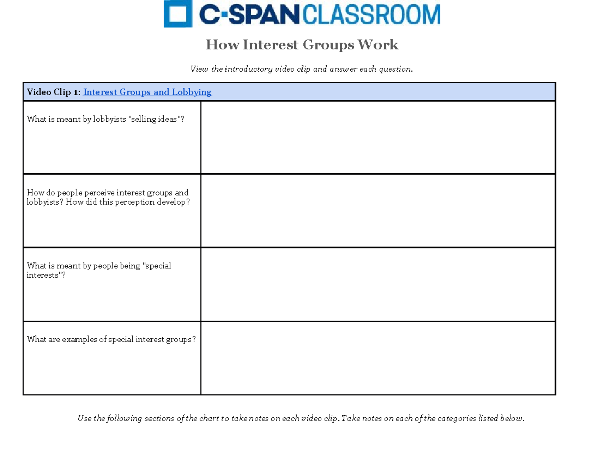How+Interest+Groups+Work - How Interest Groups Work View the ...
