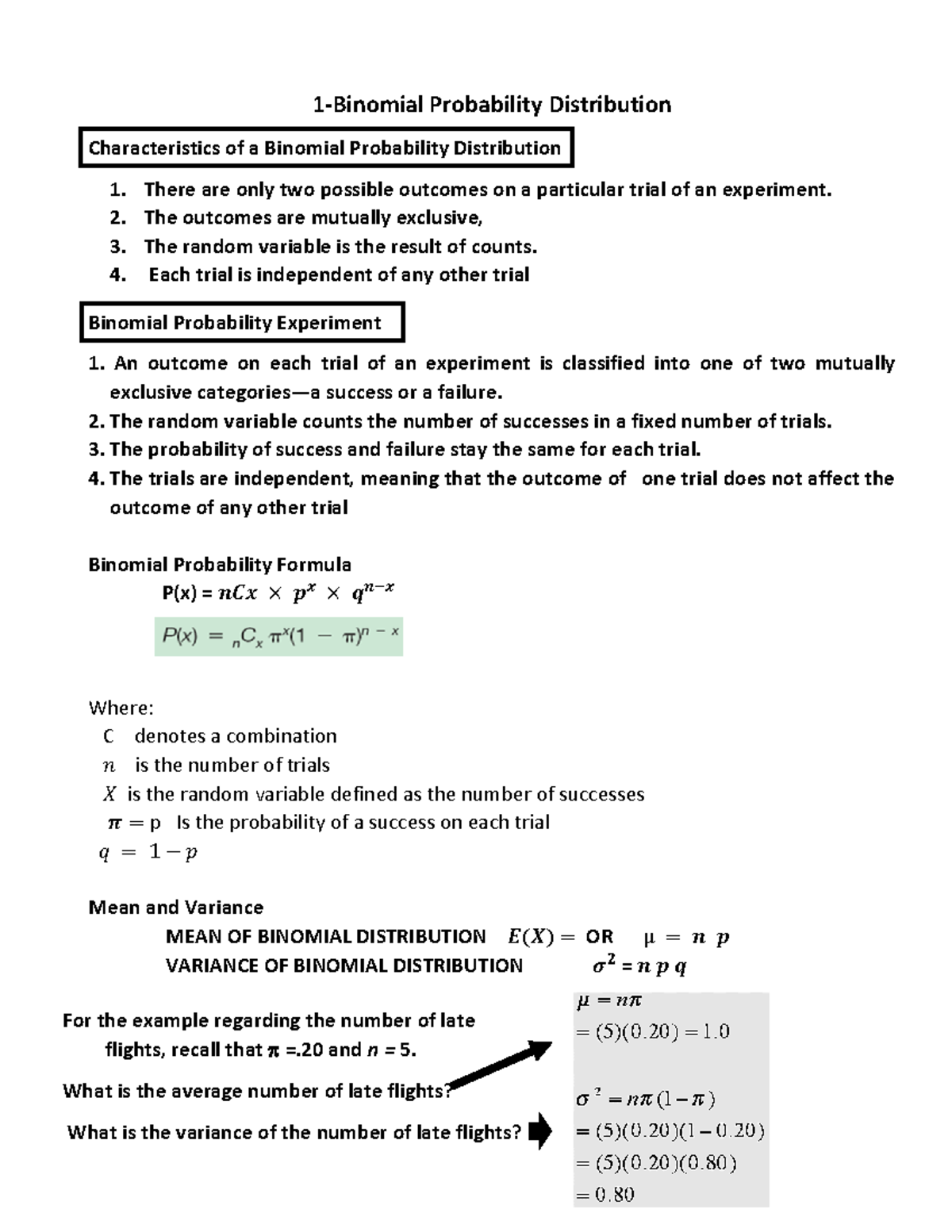 Discrete Probability Distributions - 1 - Binomial Probability ...