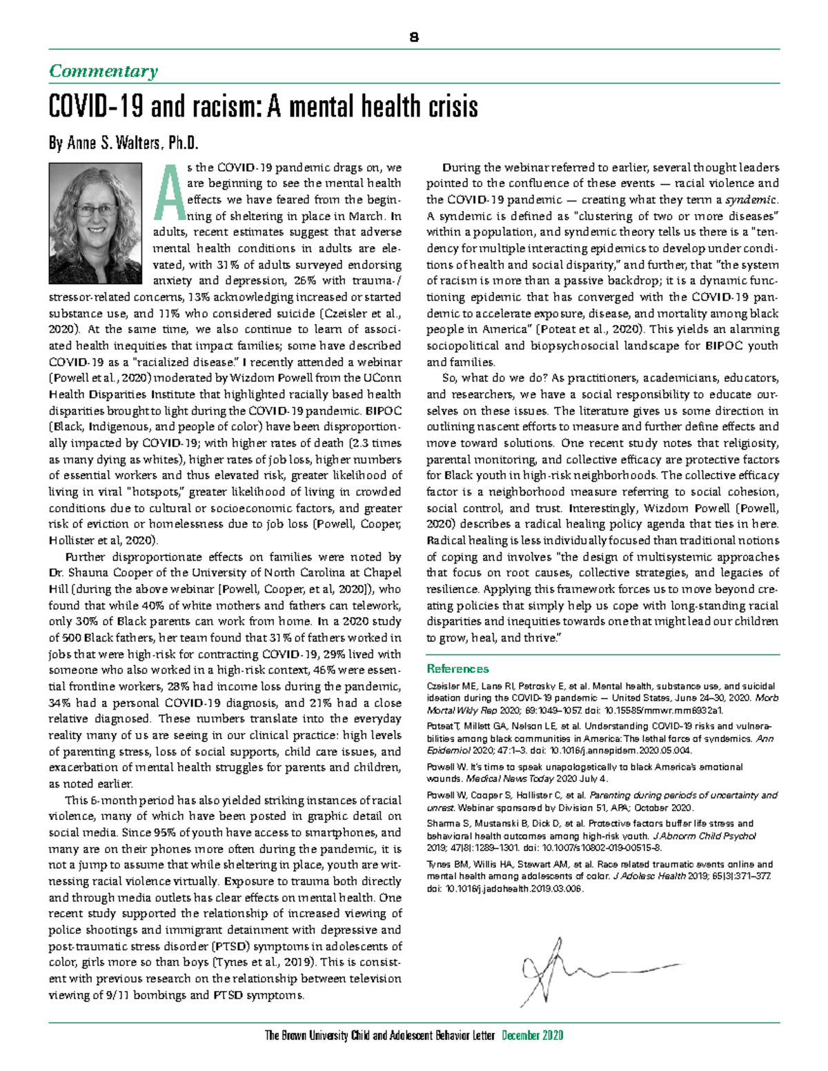 Child Adolescent Behavior - 2020 - Walters - Covid%E2%80%9019 and ...