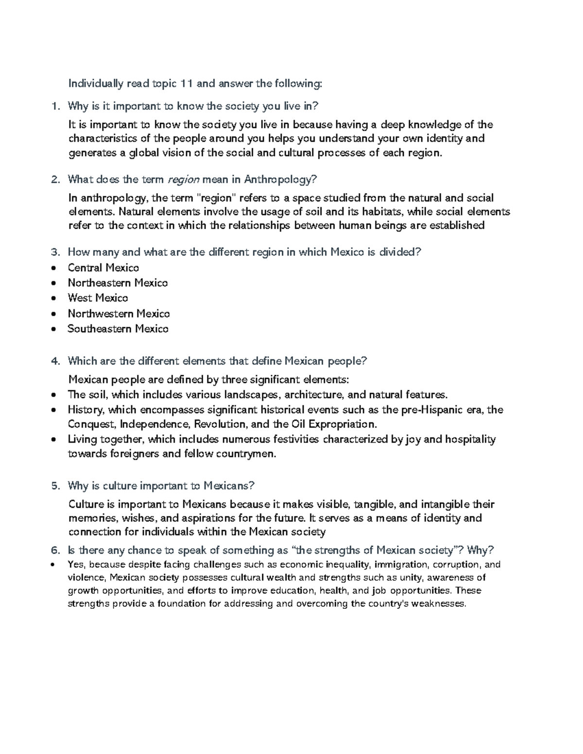 topic 11 reading test - Individually read topic 11 and answer the ...