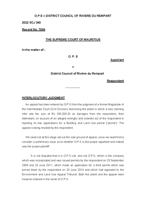 The Mauritian legal system 1 - 1. COURT STRUCTURE 1 Background The ...