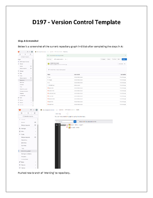 D197 - Version Control Template - D197 - Version Control Template ...