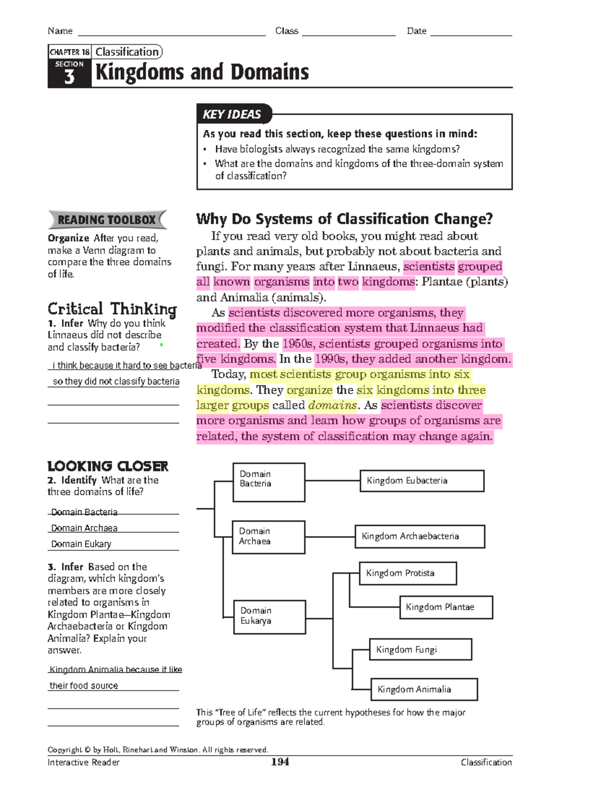 Kami Export - Janya Kumar- Kingdoms and Domains - Name Class Date ...