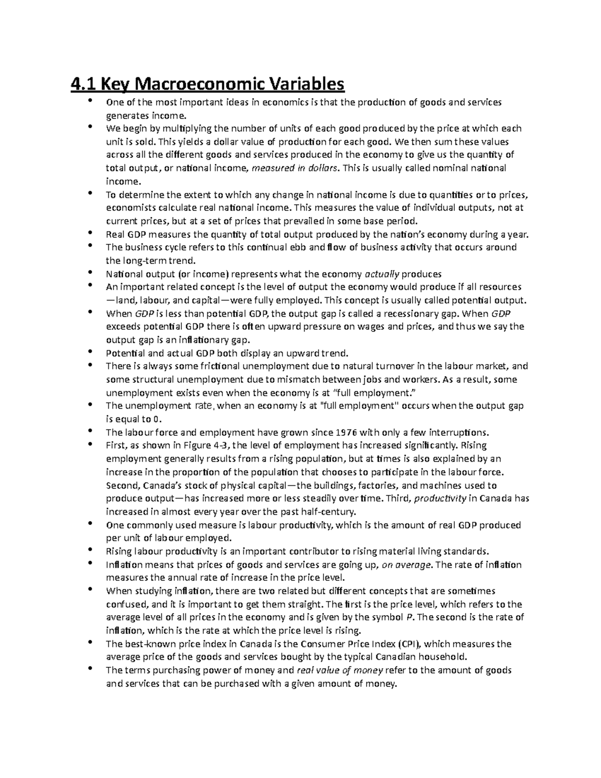 Chapter 4 Lecture - 4 Key Macroeconomic Variables One of the most important ideas in economics ...