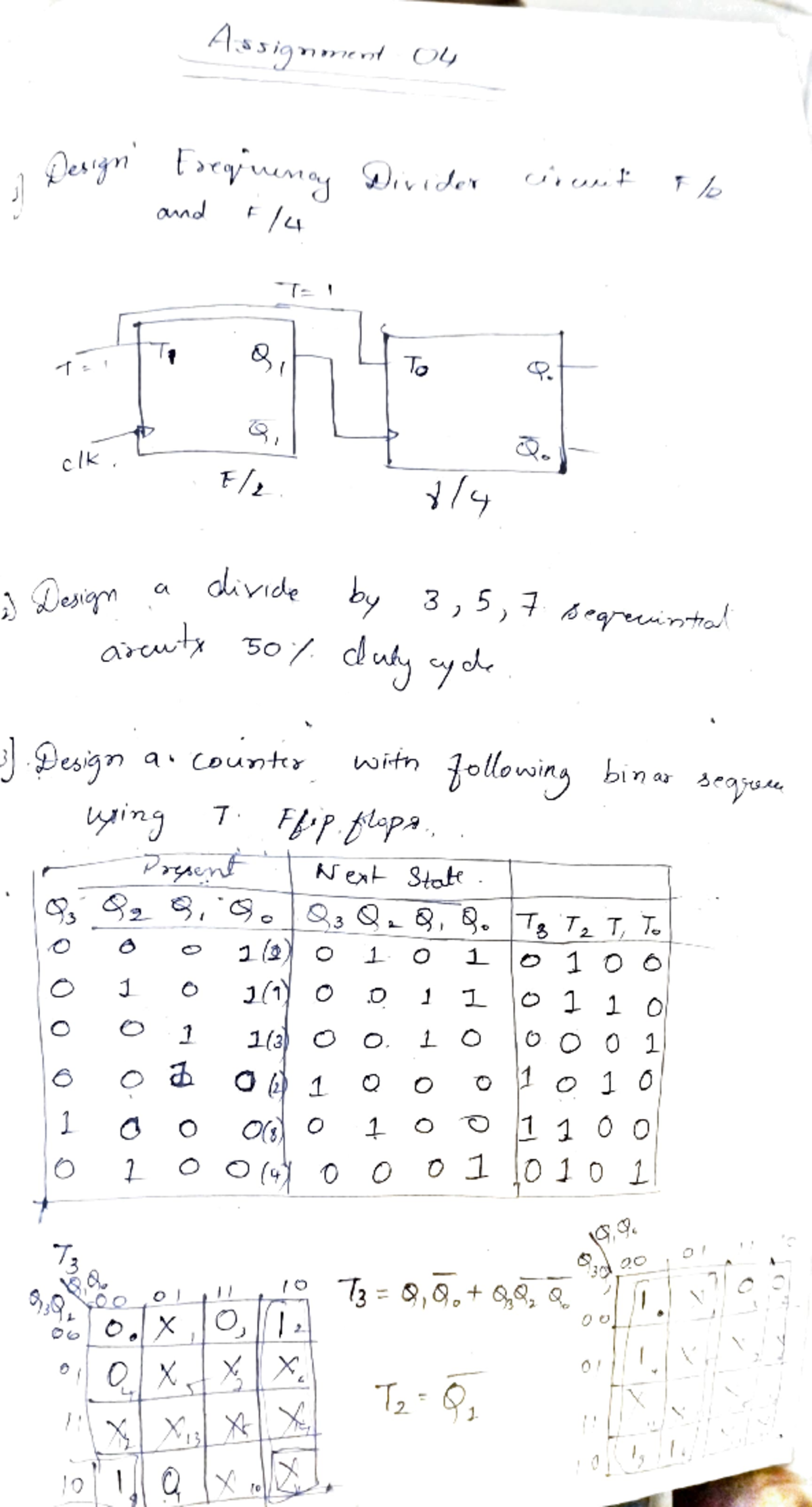 Assignment 4 - clk a divide avwt 5o / duty yde a Countr X by 3, 5 ...