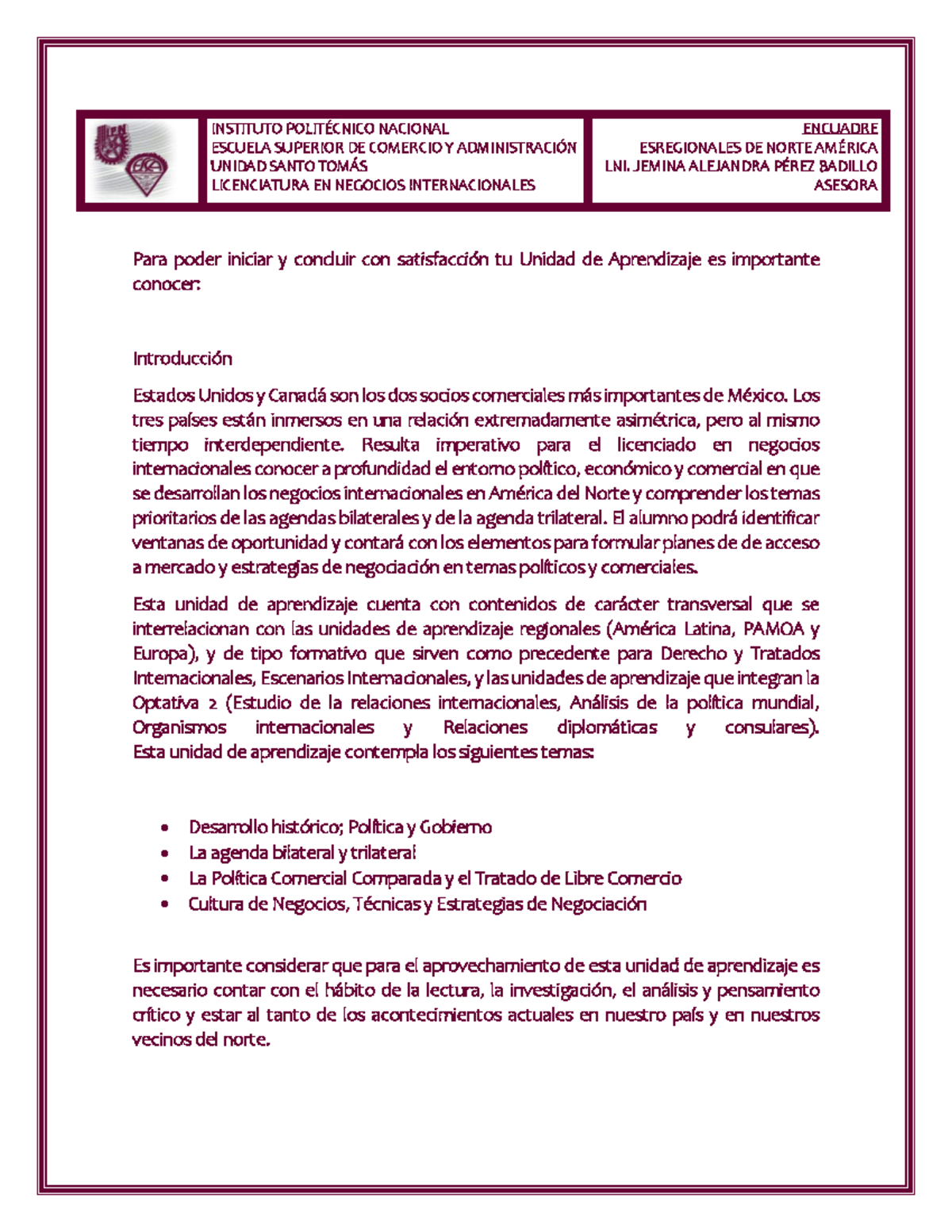 Encuadre - sdadasd - INSTITUTO POLITÉCNICO NACIONAL ESCUELA SUPERIOR DE ...