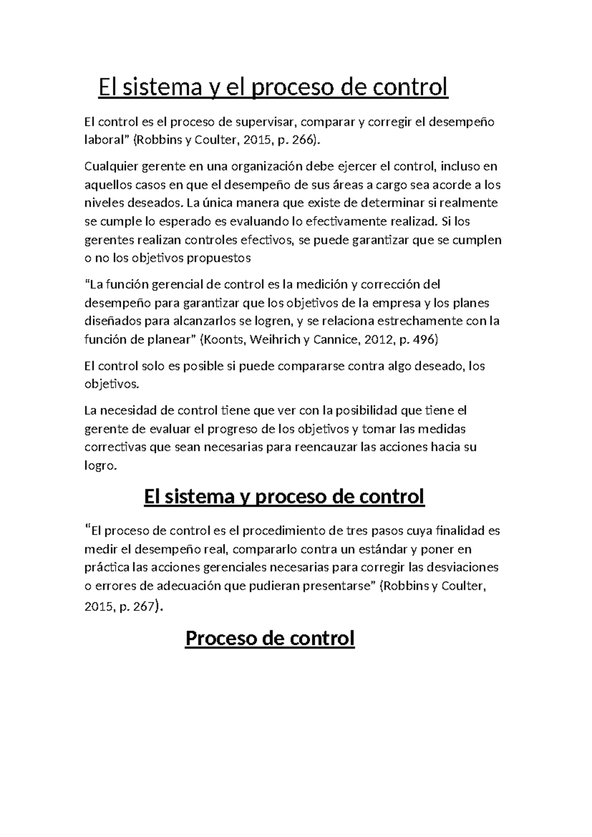 Modulo 3 Administracion - El sistema y el proceso de control El control es el proceso de ...