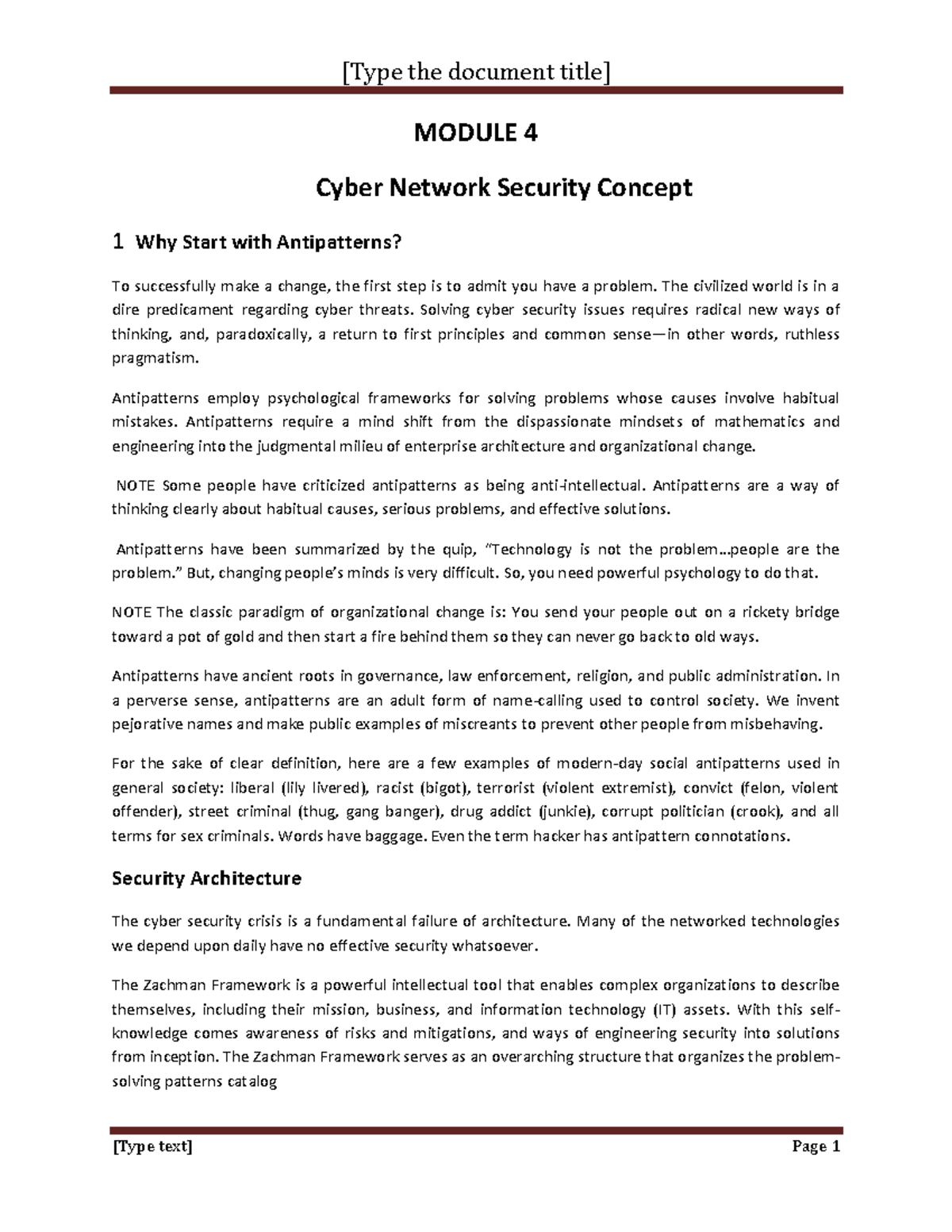 network and cyber security module4 - MODULE 4 Cyber Network Security Concept 1 Why Start with ...