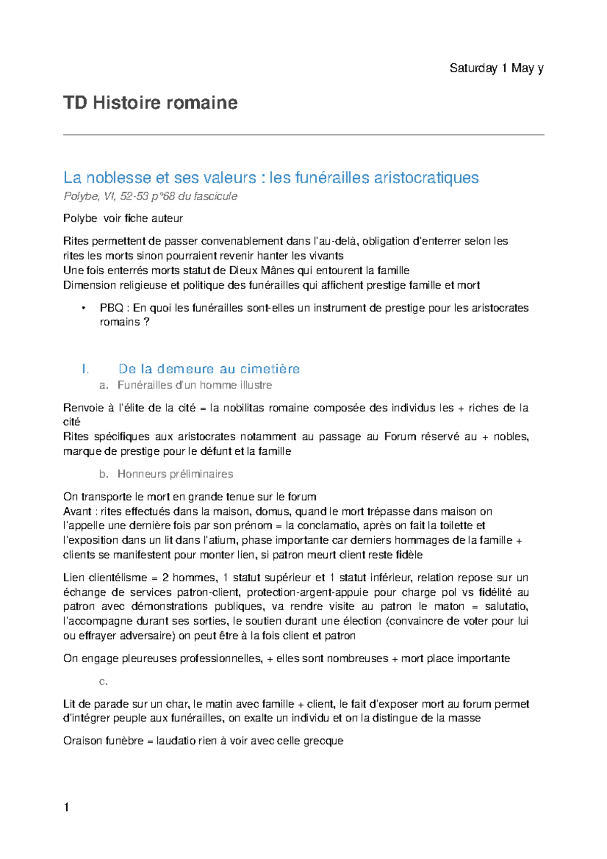 TD - Cours magistral d'histoire ancienne - TD Histoire romaine La ...