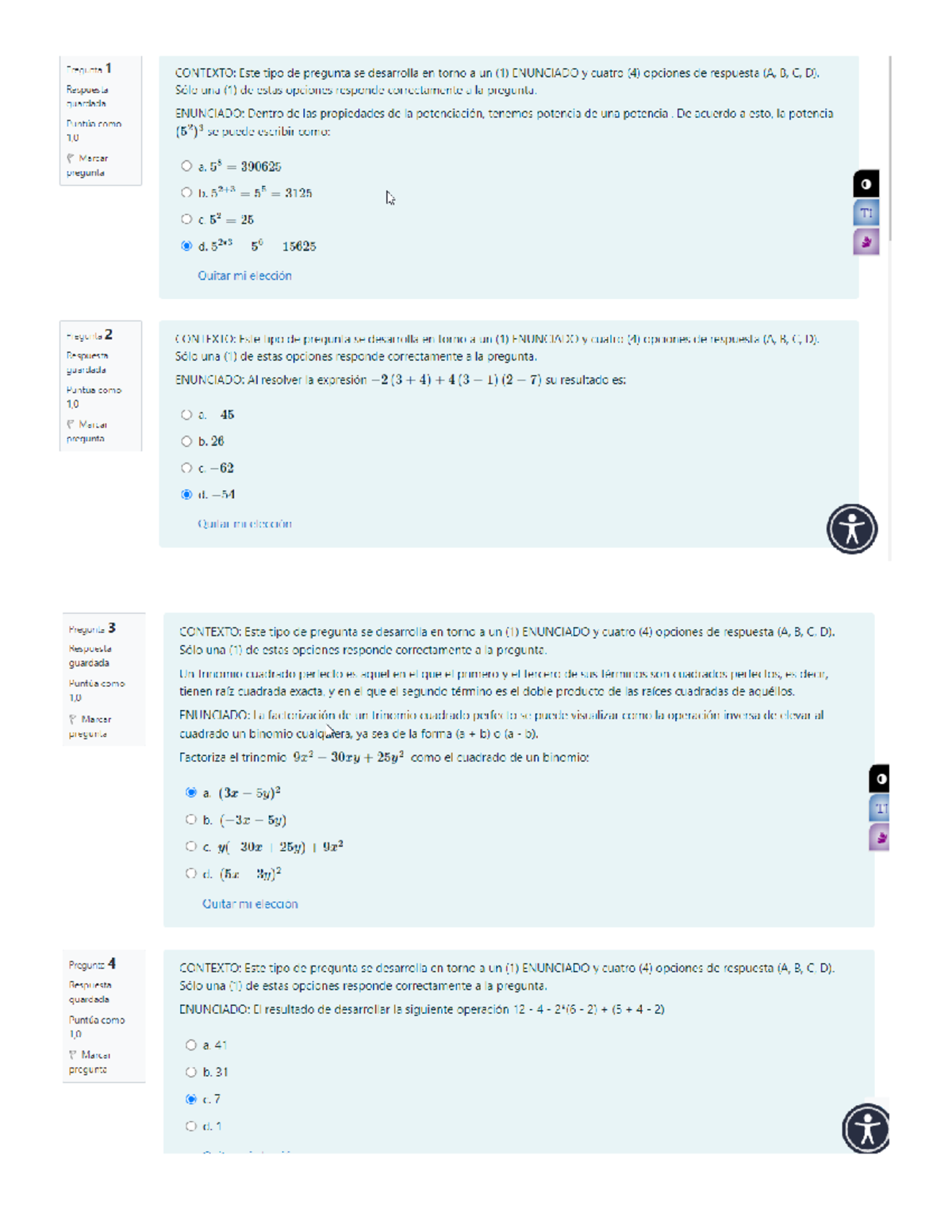 Preguntas Cuestionario 1Algebra - ALGEBRA LINEAL - Studocu