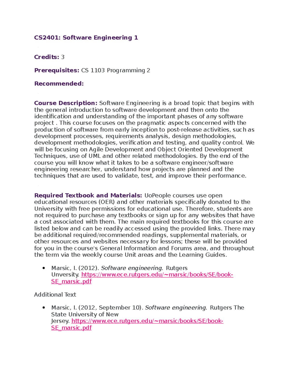 CS2401-Software Engineering Official Syllabus with book titles - CS2401 ...