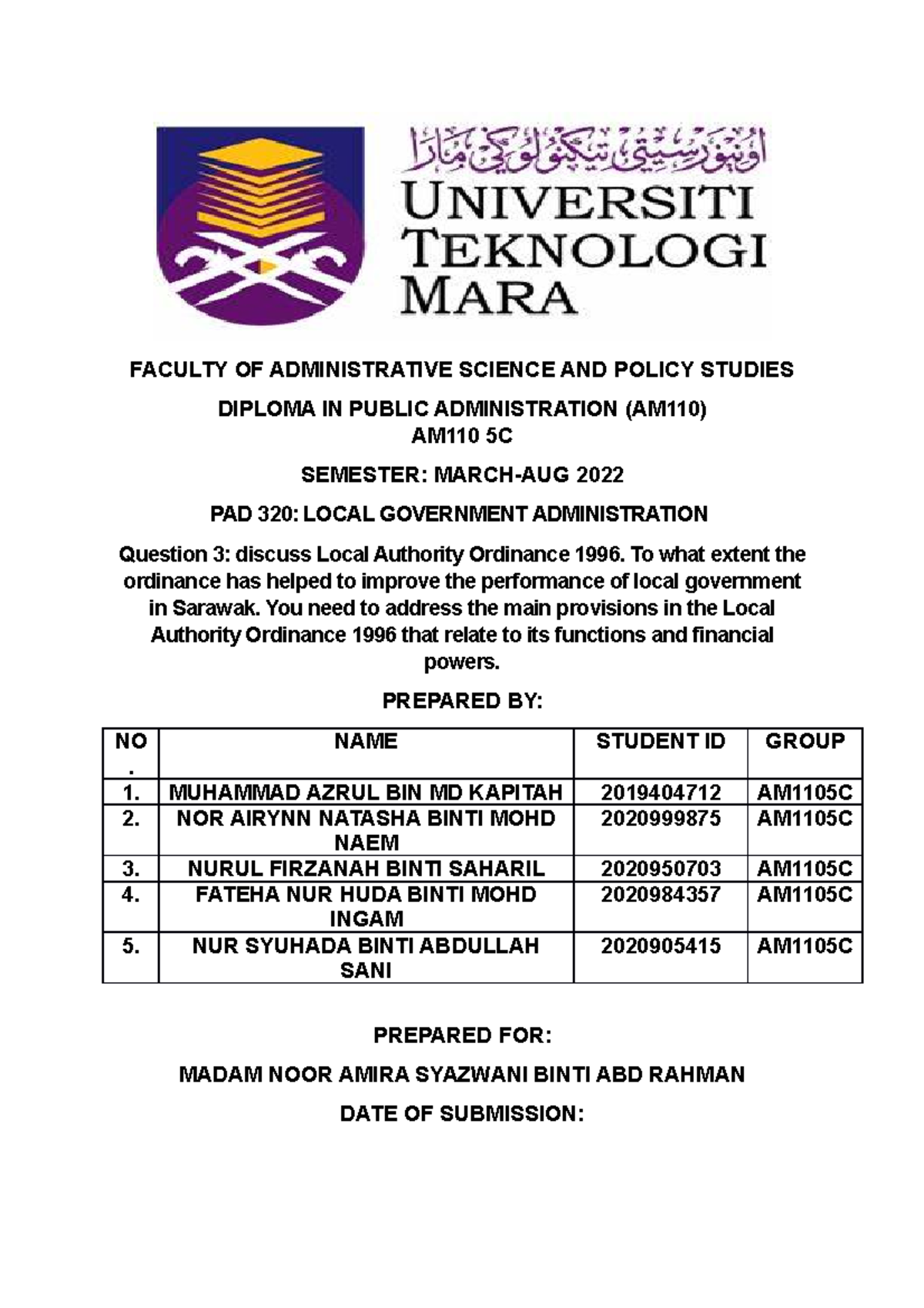 Assignment PAD320 Group 2 Question 3 SIAP References 1 copy - FACULTY ...