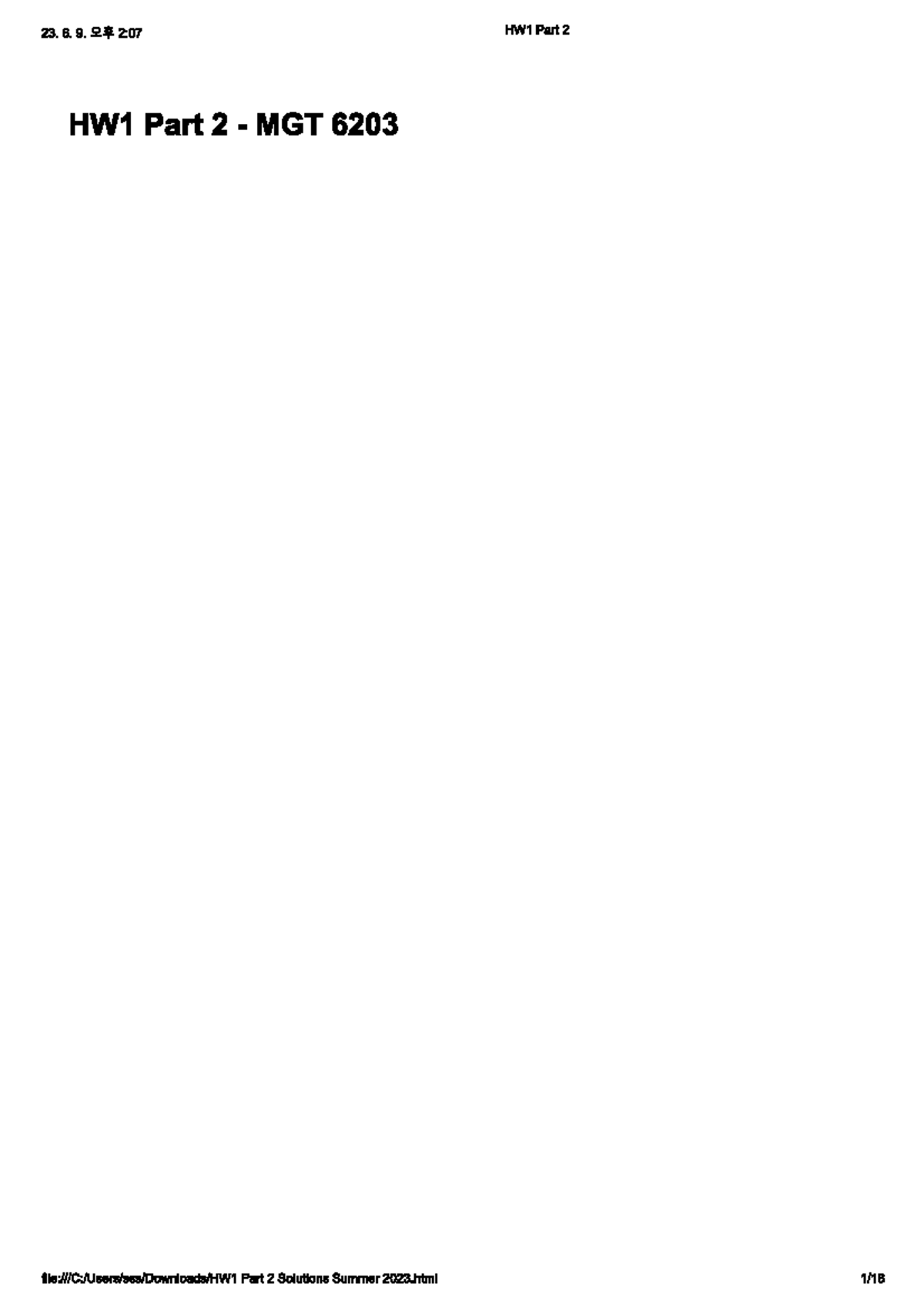 HW1 Part 2 Solution - MGT 6203 - Studocu