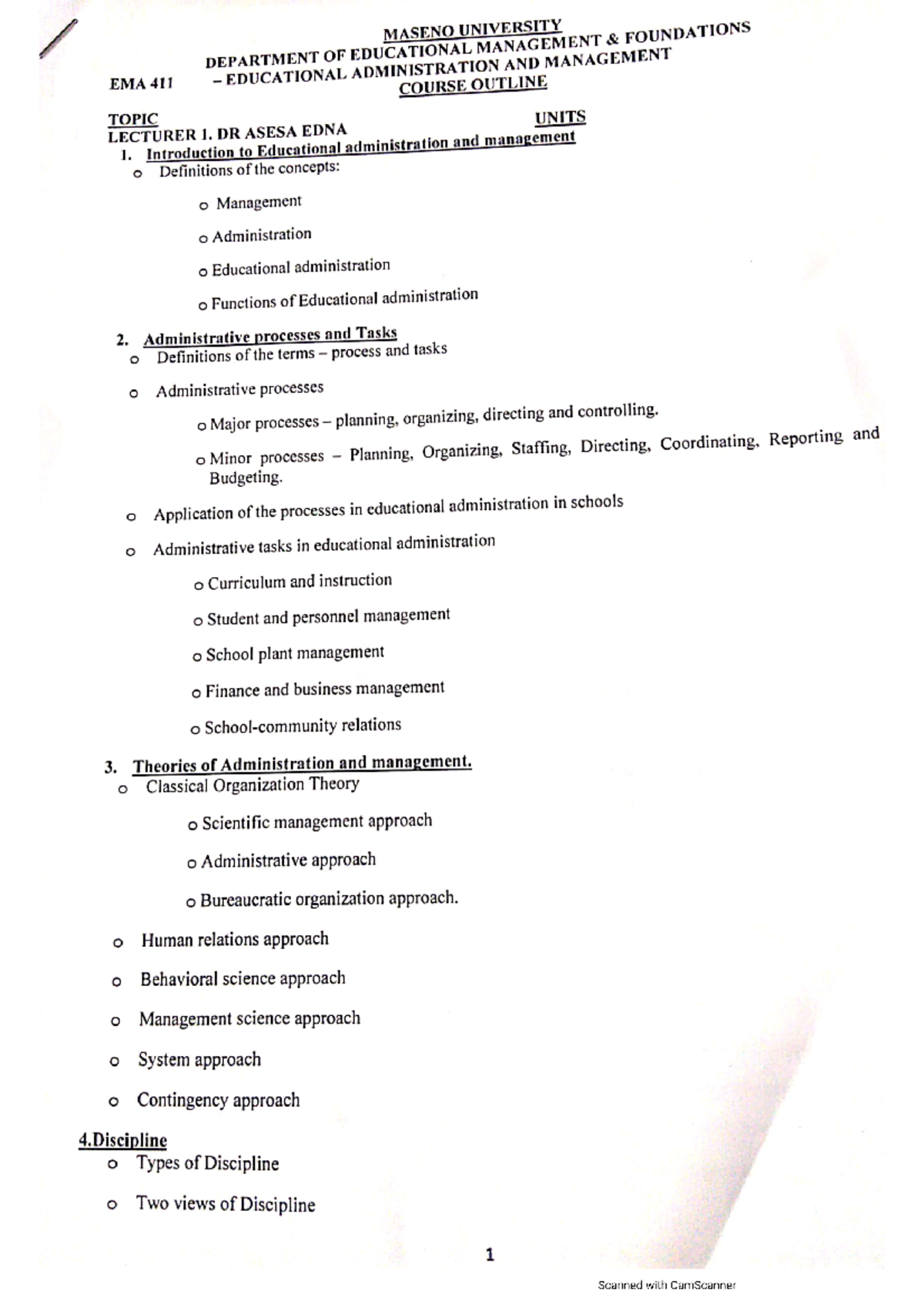 EMA 411 Course Outline - notes - Biomedical Laboratory Instrumentation ...