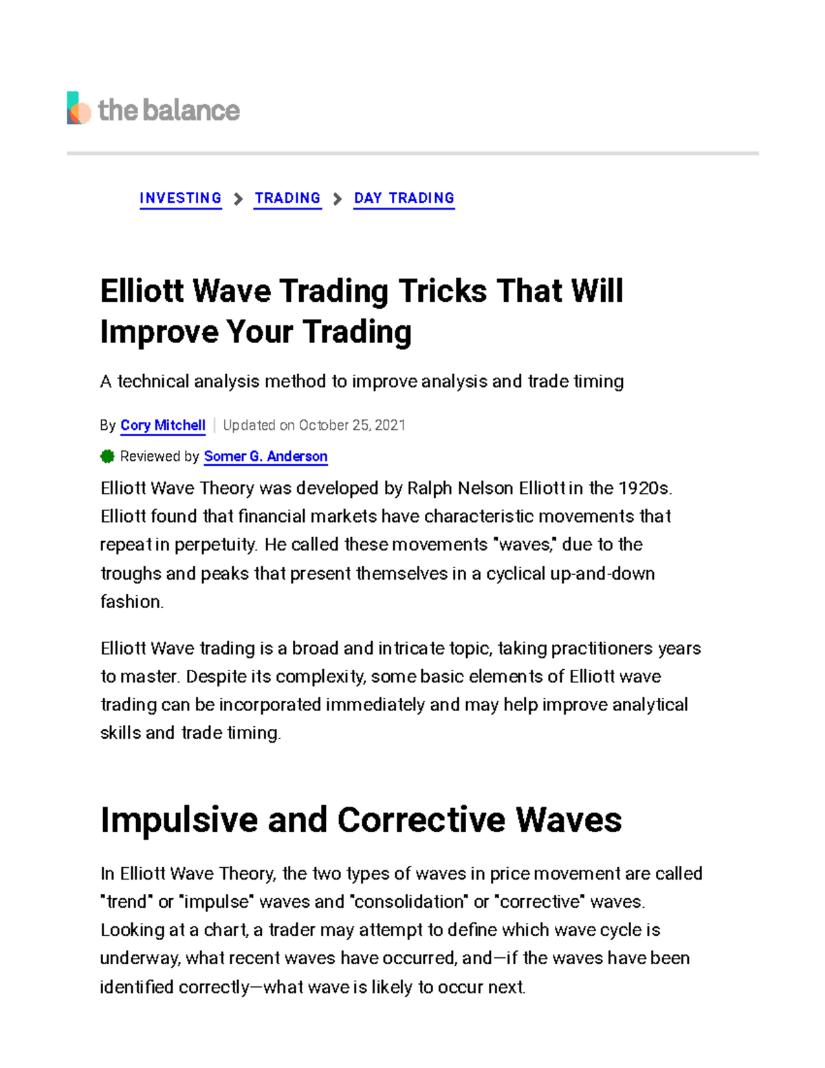 Elliot wave - Summary Financial Management - Elliott Wave Theory was ...