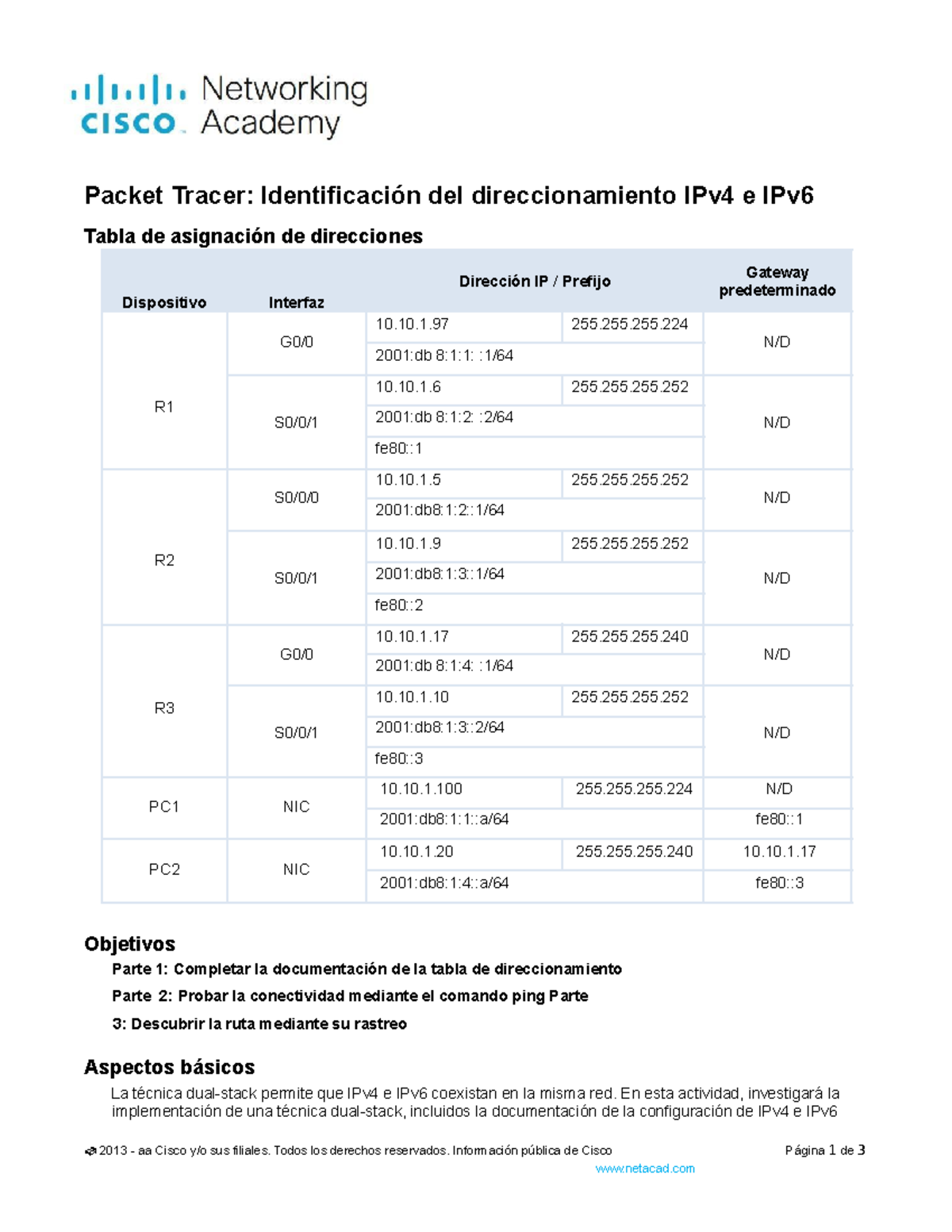 13.2.6-packet-tracer-verify-ipv4-and-ipv6-addressing_es-XL - Packet Tracer: Identificación del ...