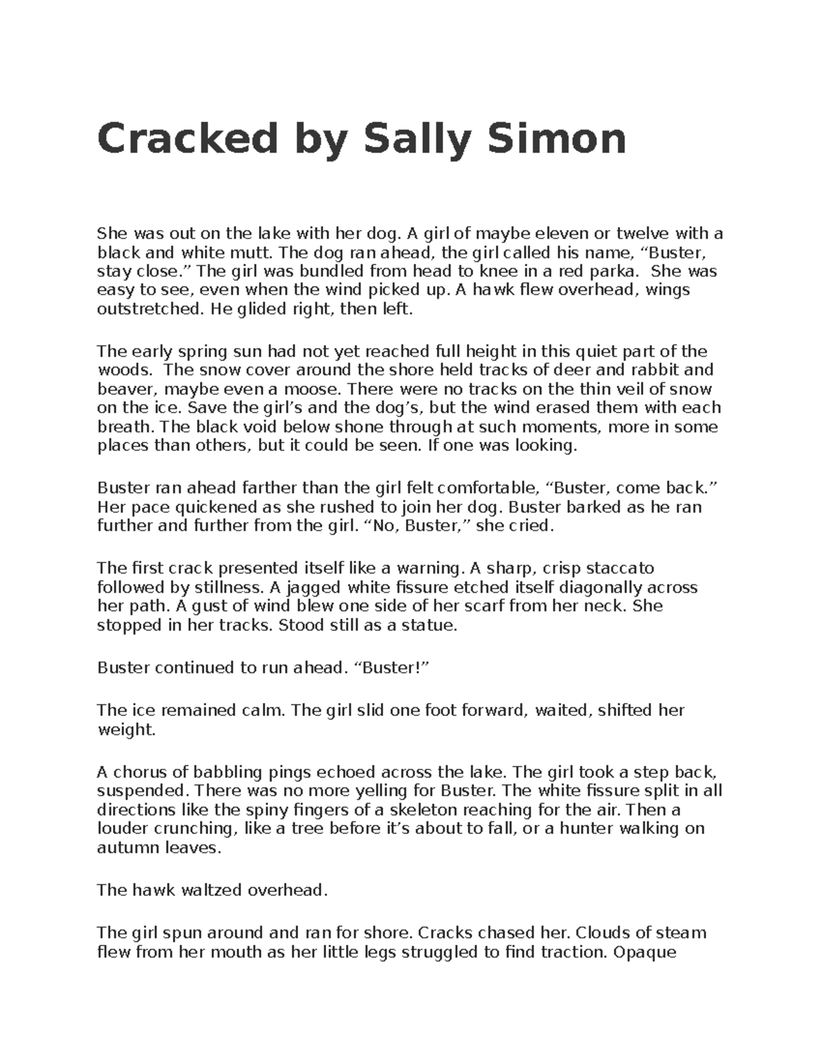 Cracked by Sally Simon - flash fiction story summary - Cracked by Sally ...