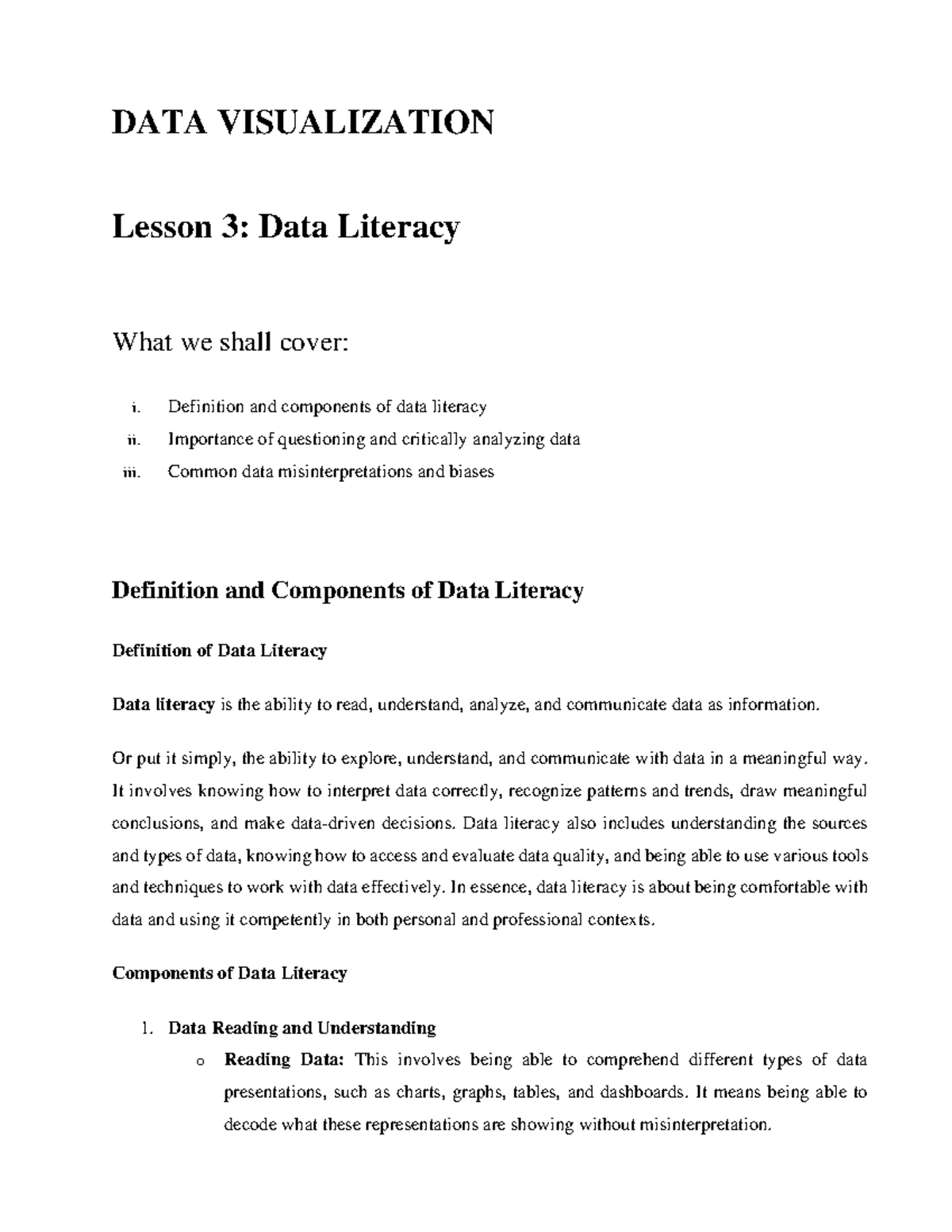 Lesson 3 - Data Visualization - DATA VISUALIZATION Lesson 3 : Data ...