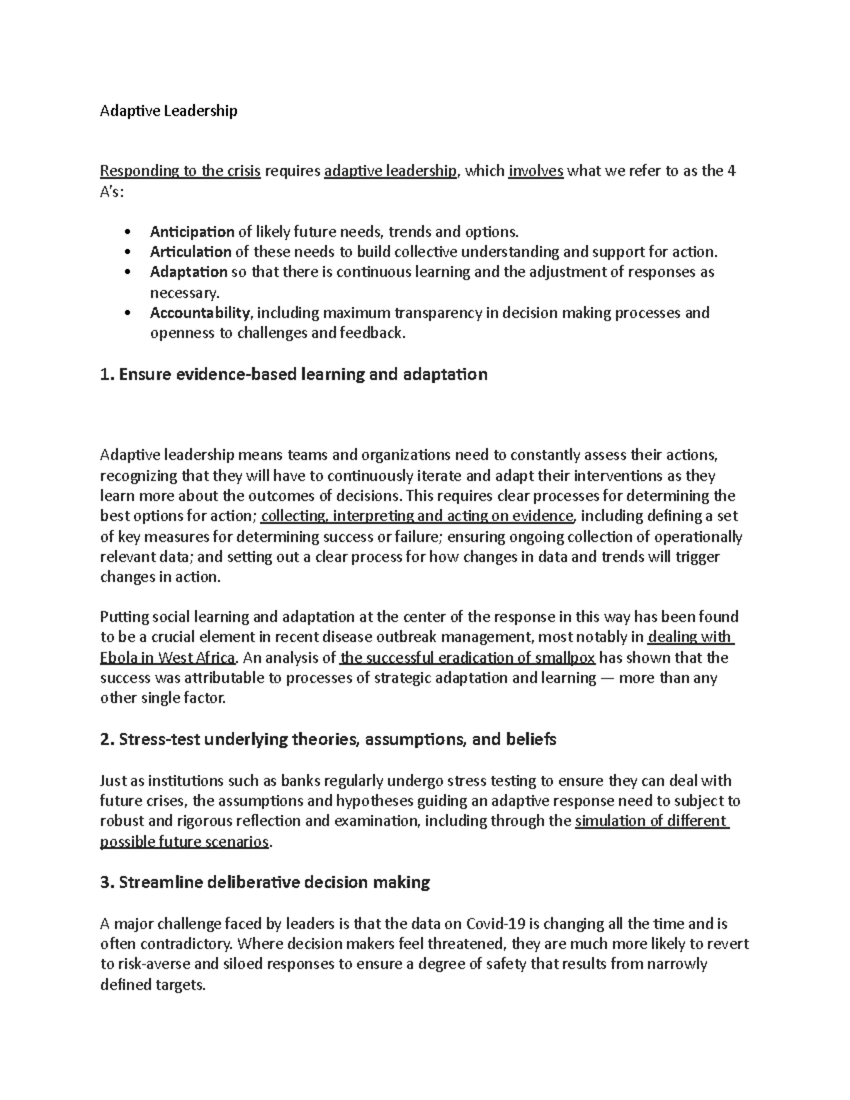 Adaptive Leadership - Adaptive Leadership Responding to the crisis ...