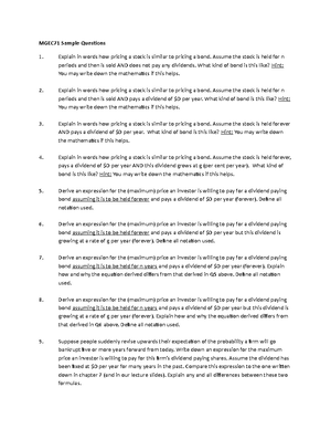 N6 C71 Additional sample questions Ch7 Draft Solutions - MGEC71 Sample ...