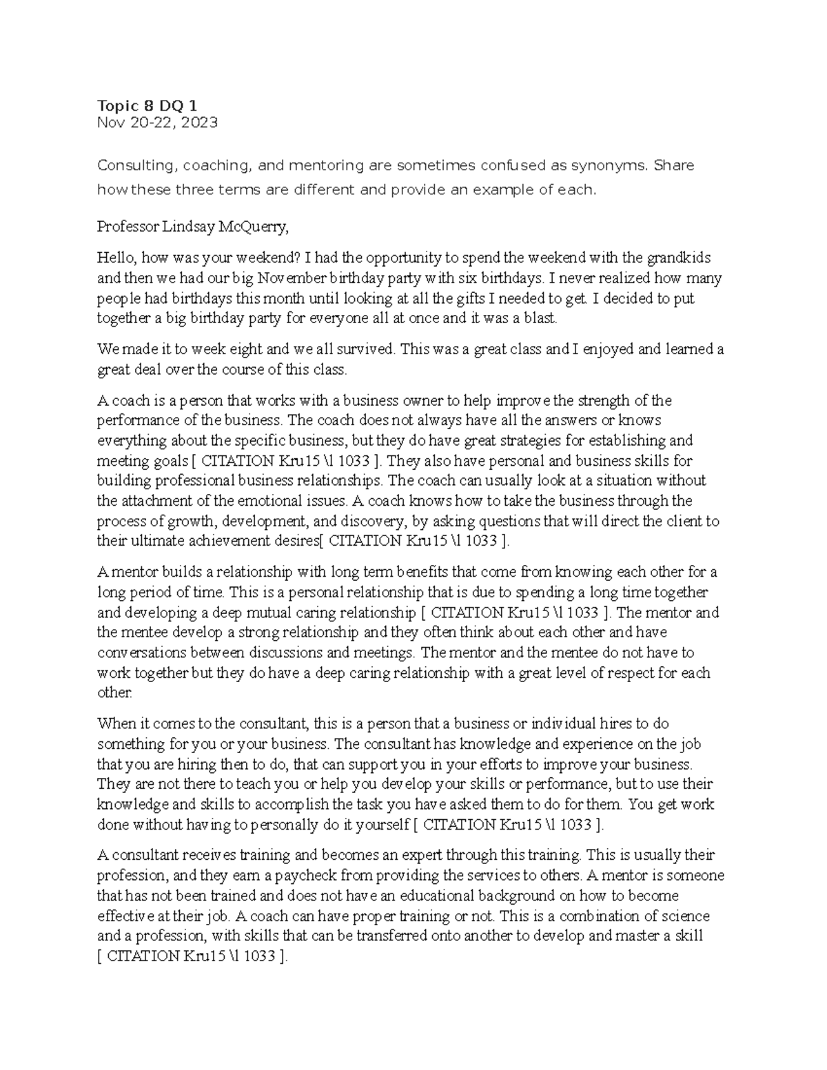 SPD 310 0500 T8 RS Topic 8 DQ 1 and 2 by Sherry Lynn Breece - Topic 8 ...