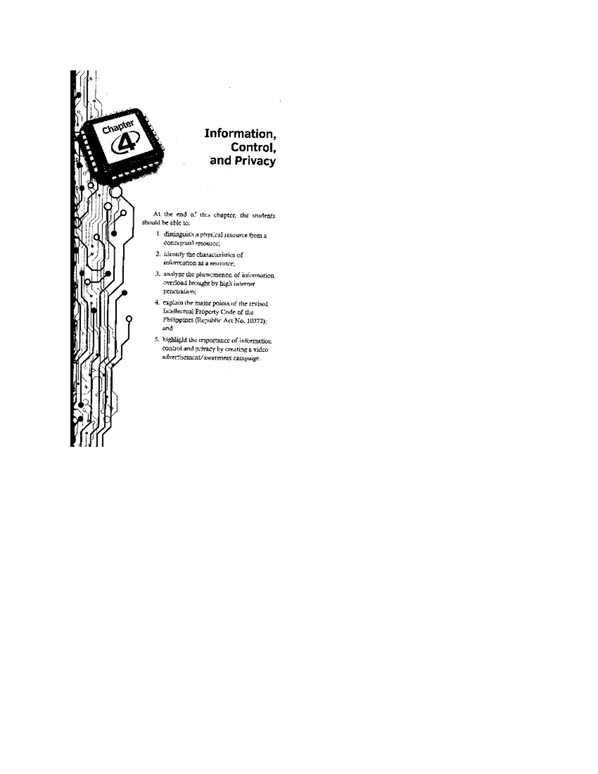 IT-Chapter 4 - Chapter Information, Control, and Privacy At the end of ...