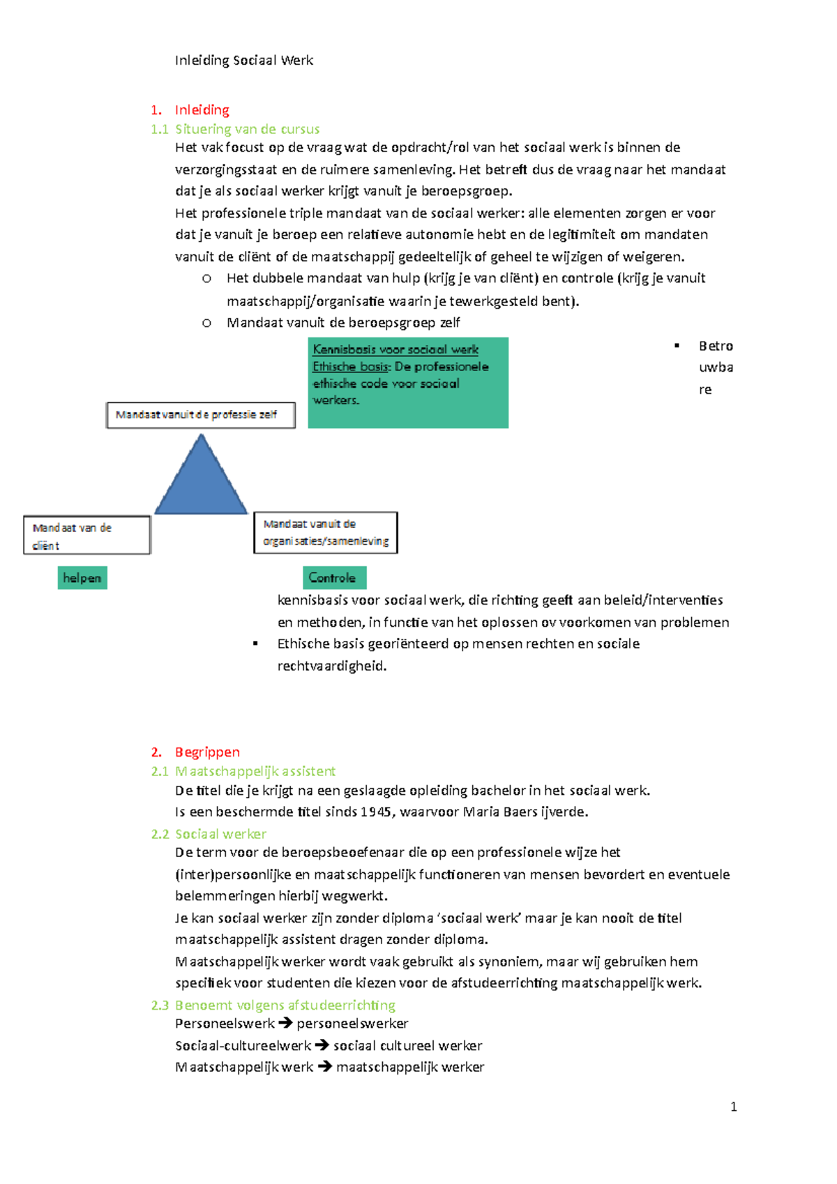 Inleiding sociaal werk -OK - Inleiding Sociaal Werk 1. Inleiding 1 ...