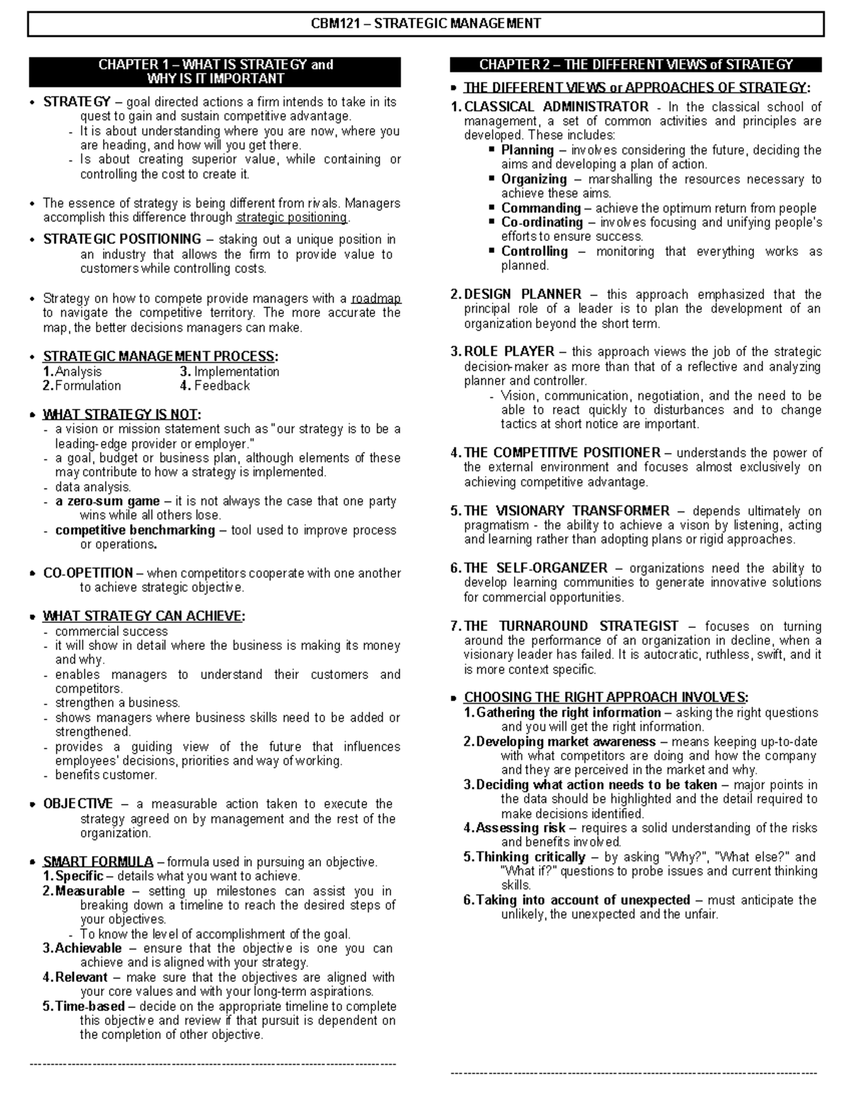 CBM-121-Reviewer - lecture notes for cbm 121 - CHAPTER 1 – WHAT IS ...