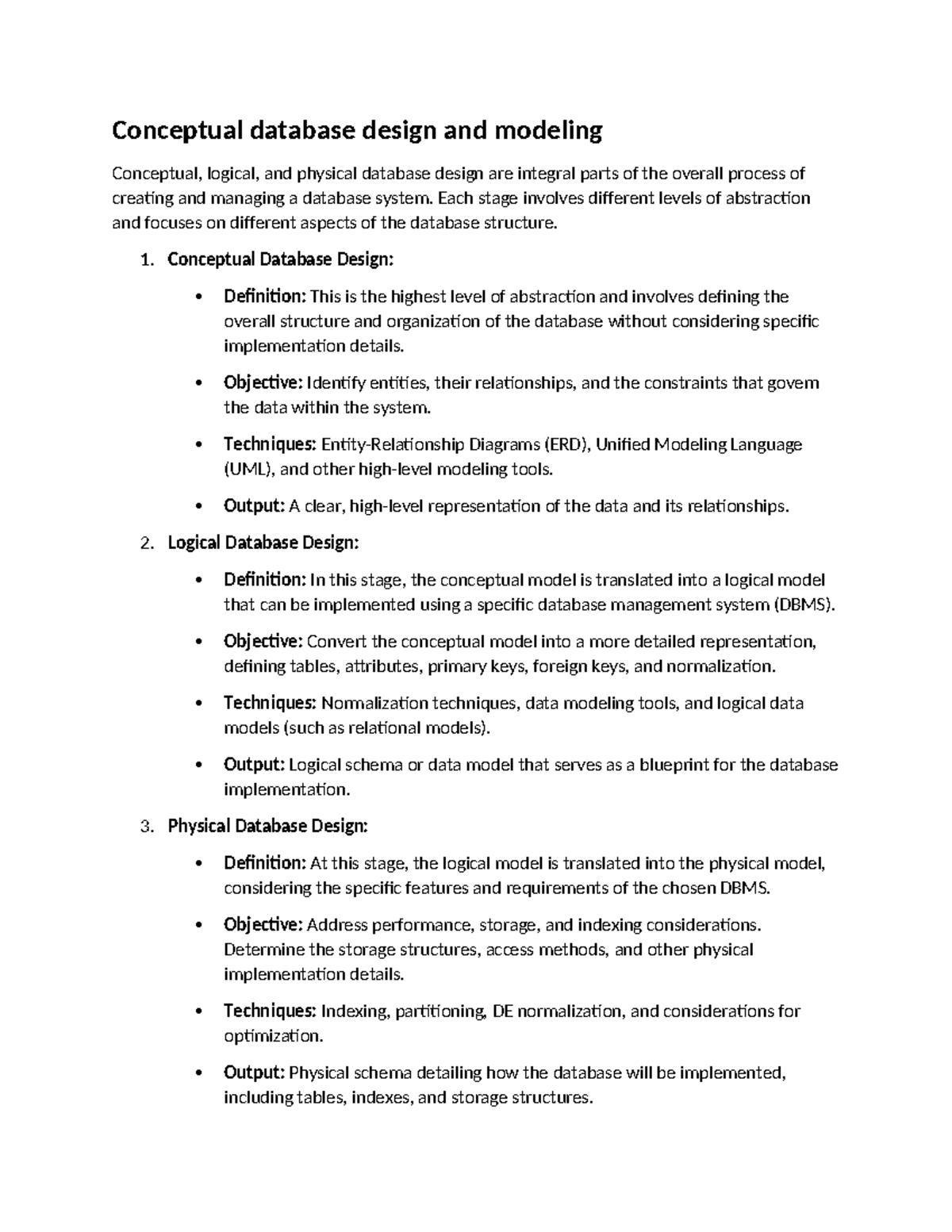 Database Design And Modeling Conceptual Database Design And Modeling