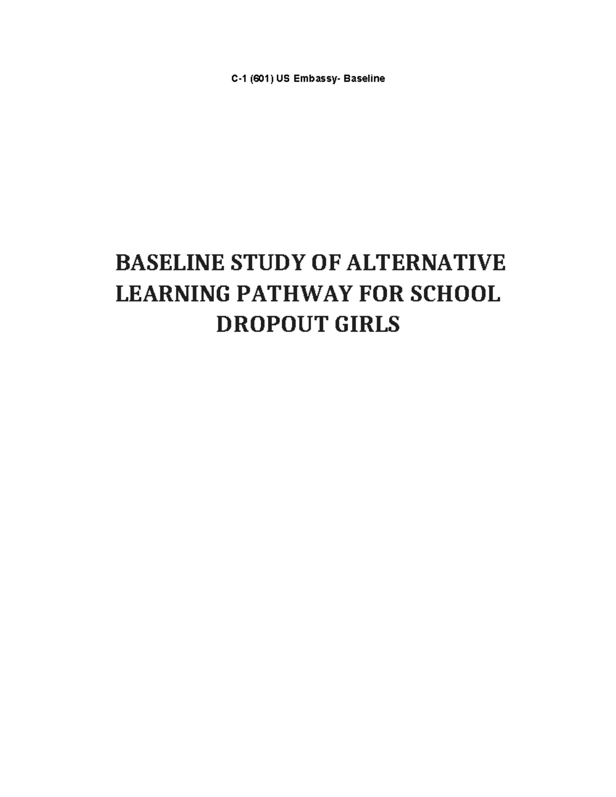 Baseline Study Report - `note - C-1 (601) US Embassy- Baseline BASELINE ...