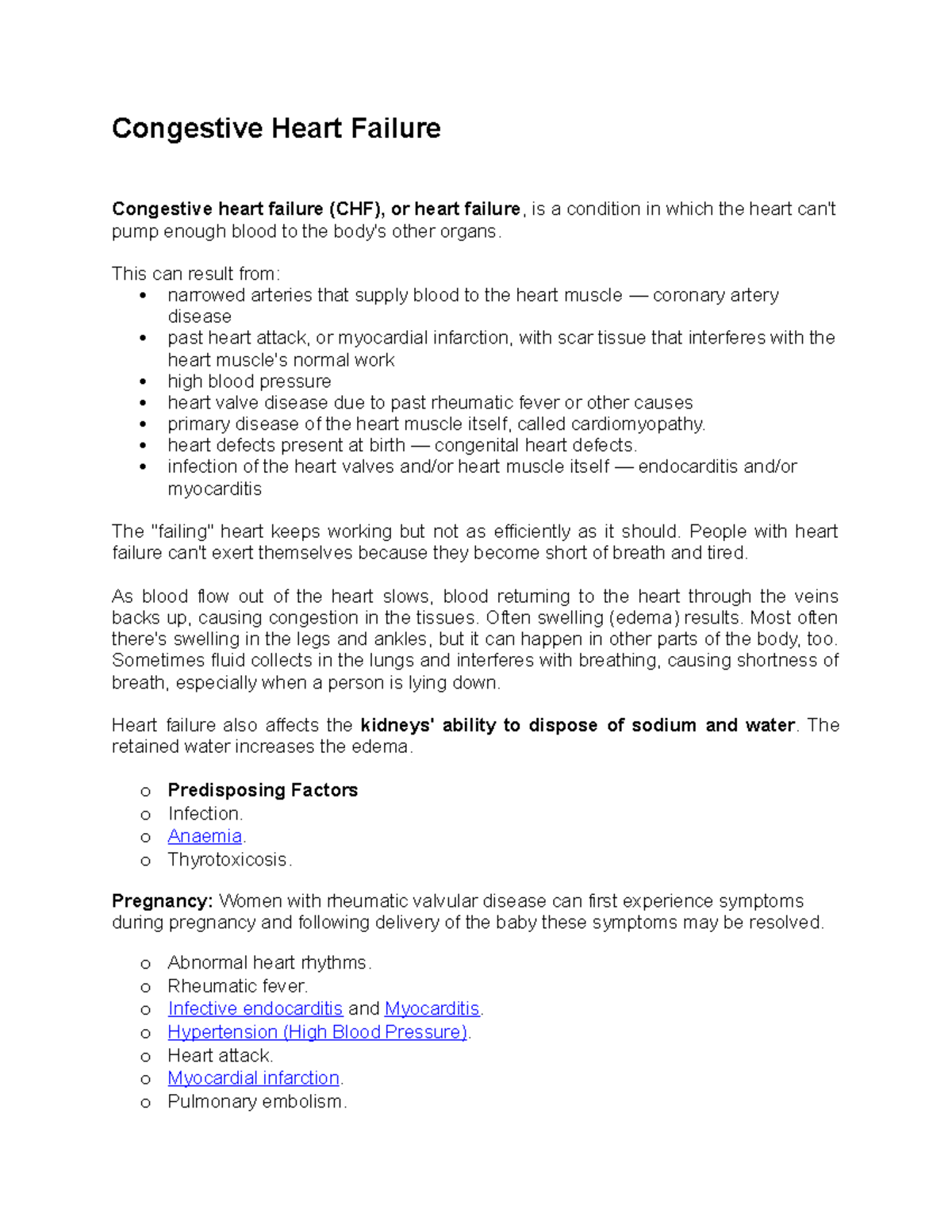 Congestive Heart Failure - Congestive Heart Failure Congestive heart ...