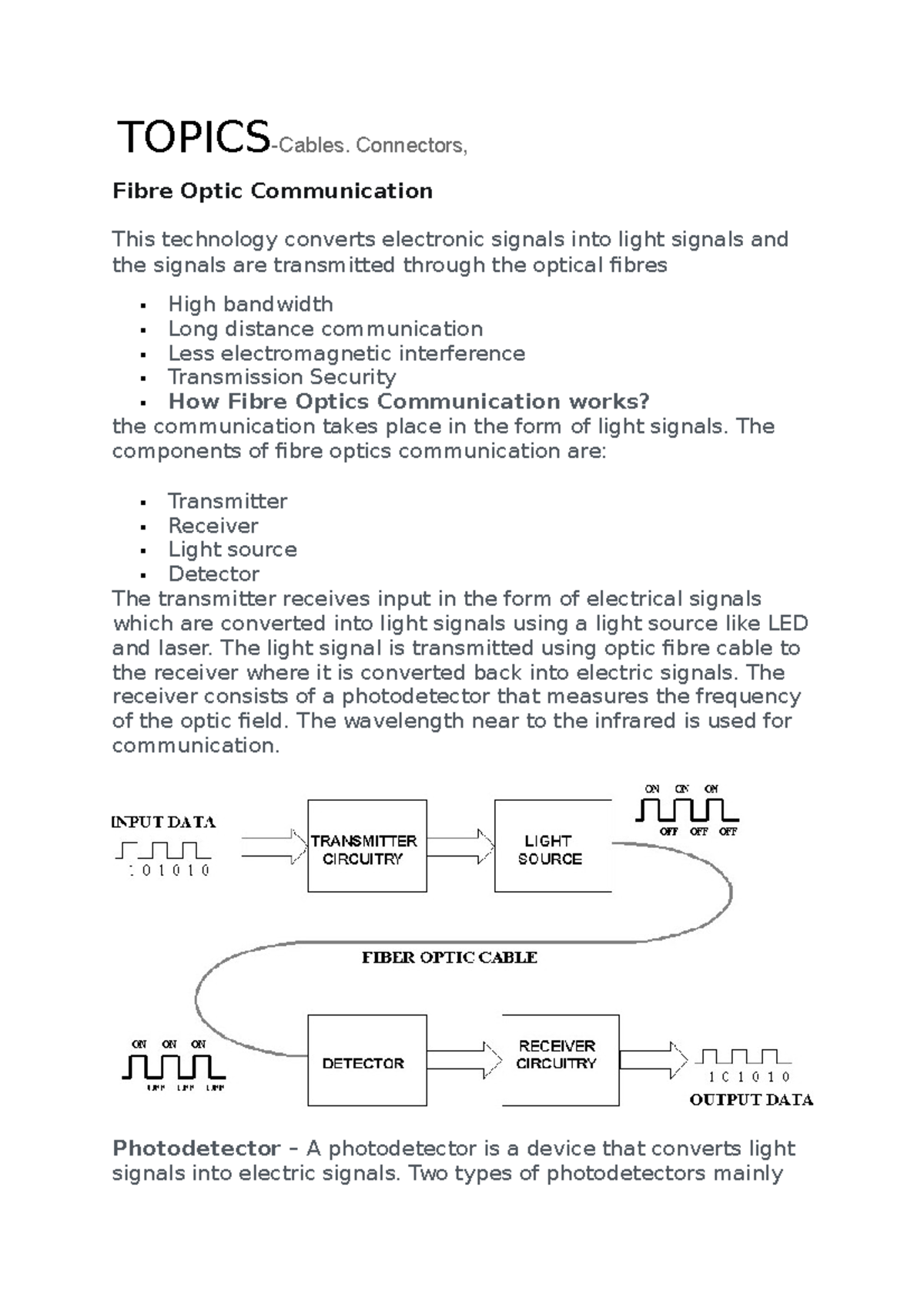 Ofc - all about ofc - TOPICS-Cables. Connectors, Fibre Optic ...