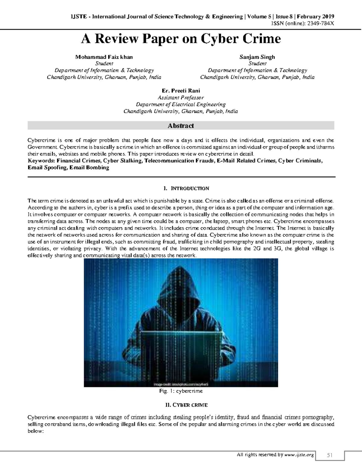 A Review Paper on Cyber Crime - Computer Engineering - SPPU - Studocu