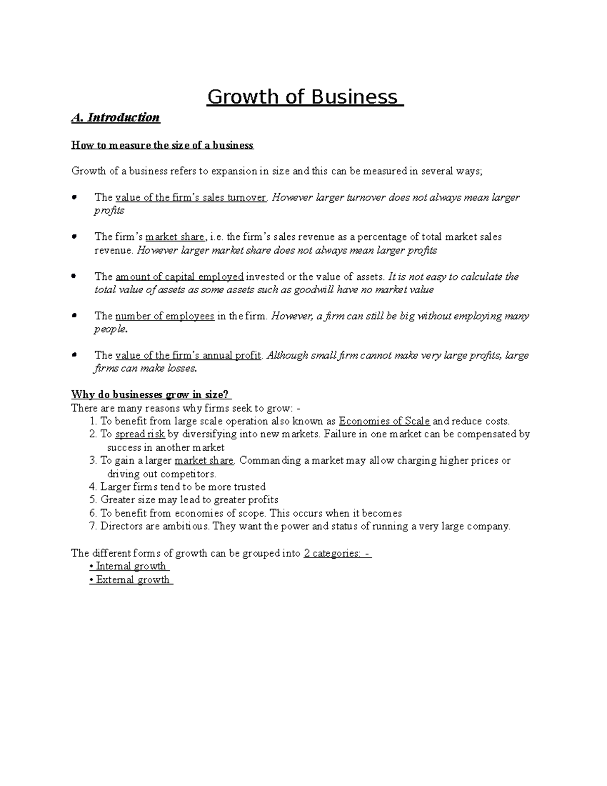 1.6 Growth Notes - BIOL1008 - USyd - Studocu