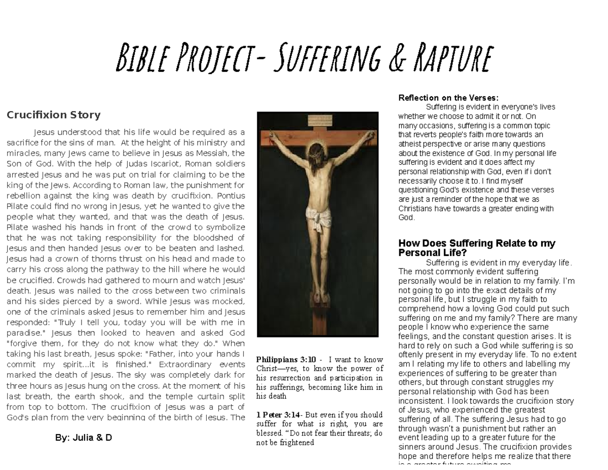 Bible Newspaper Article - Bible Suffering Rapture Reflection on the ...