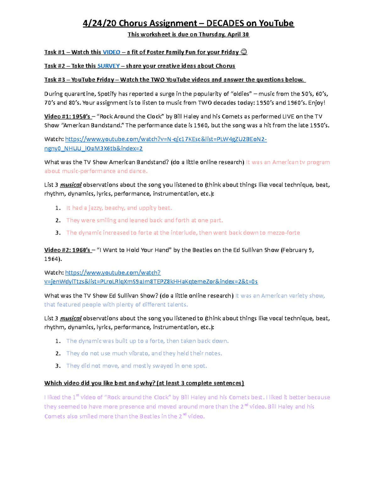 Dejene-Dina 4-24-20 Listening Assignment - 4/24/20 Chorus Assignment ...