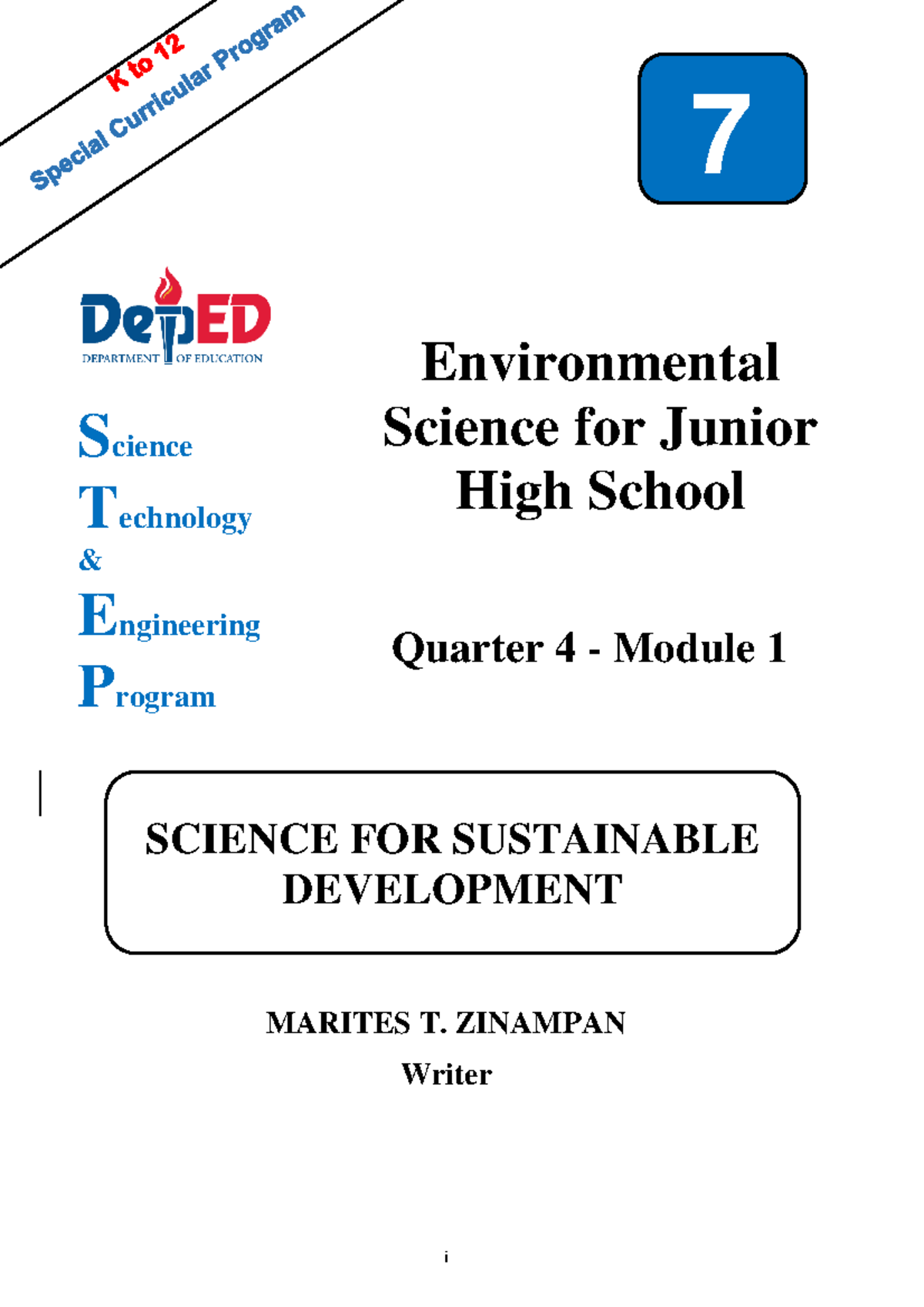 Envi scie quarter 4 module 1 - i NOT Environmental Science for Junior ...
