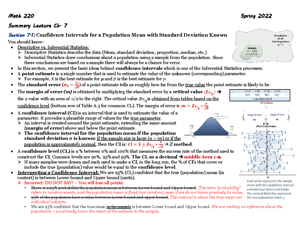 Math 220 Summary Lecture Ch7 Sec 7 - Math 220 Spring 2022 Summary Lecture Ch. 7 Section 7. 1 ...