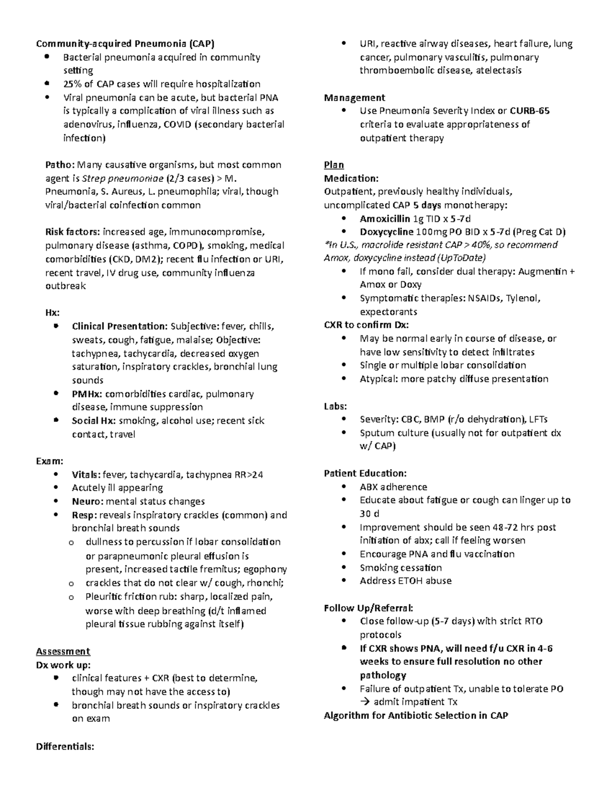 Community acquired Pneumonia - Community-acquired Pneumonia (CAP ...