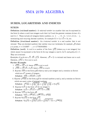 SMA 2170 Algebra - Lecture notes 4-7 - applied linear algebra - Studocu