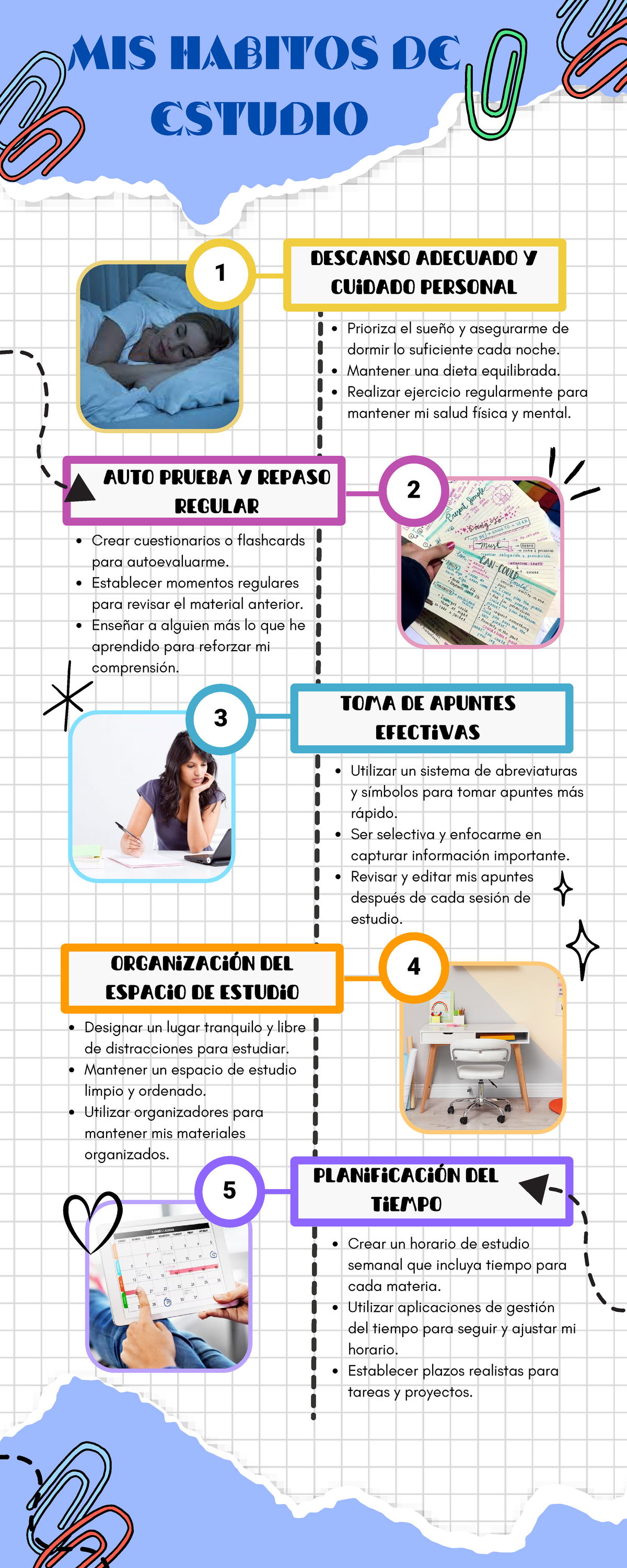 MIS Habitos DE Estudio Y Estrategias - 4 3 1 5 2 Crear un horario de ...