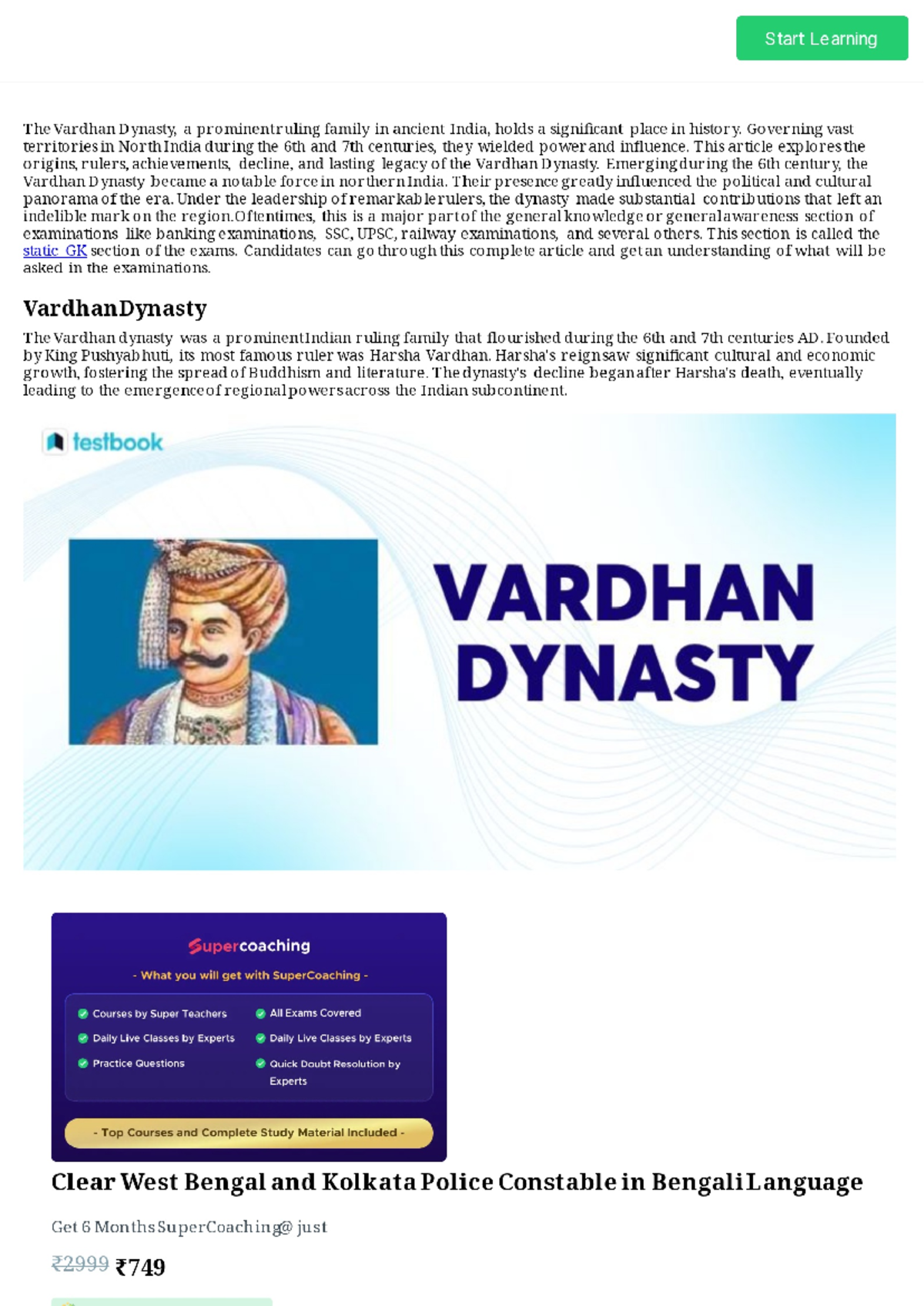 Vardhan Dynasty Know History, Significance and Events in detail - Start ...