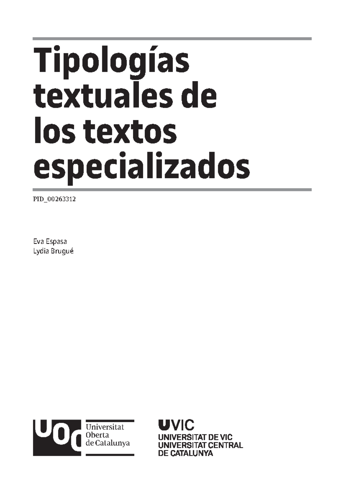 Módulo 1. Tipologías textuales de los textos especializados ...