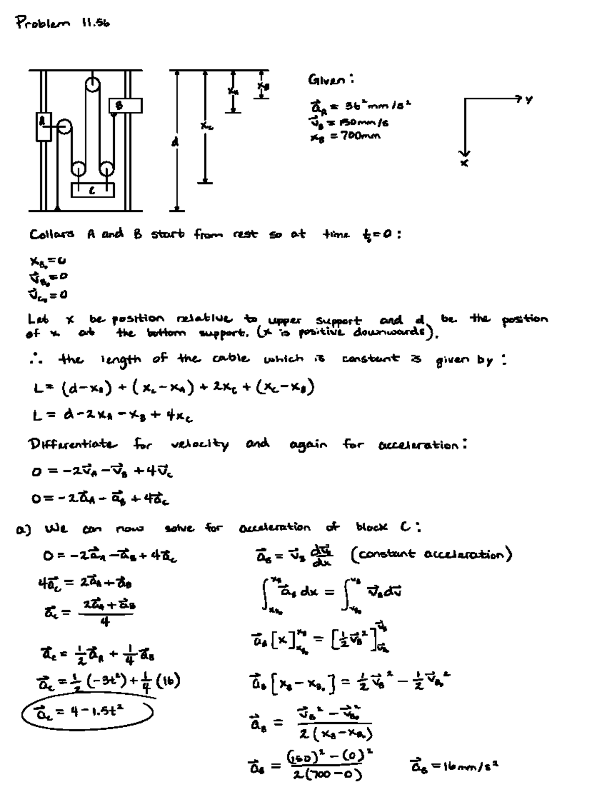 Dynamics Assignment 1 Problem 11 Xa Yb Given B X 74 A E Is D C N