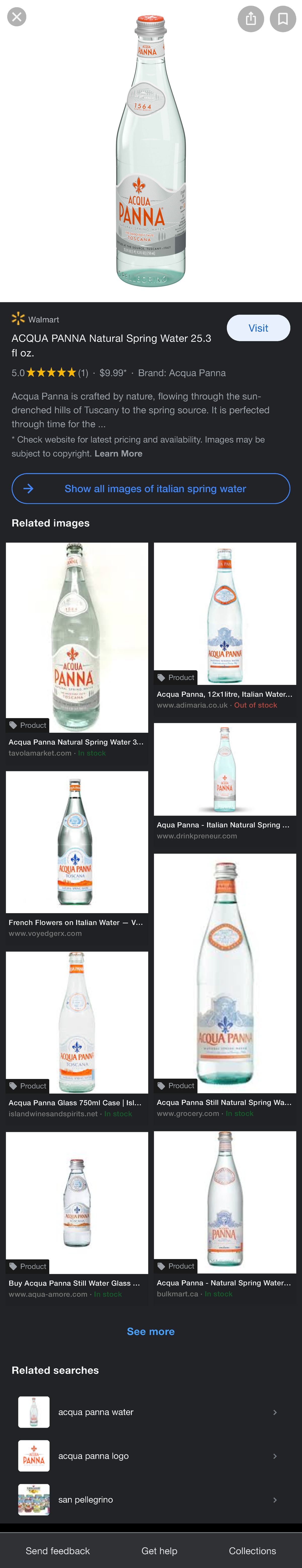 Italian spring water - Google Search - italian spring water Acqua Panna ...