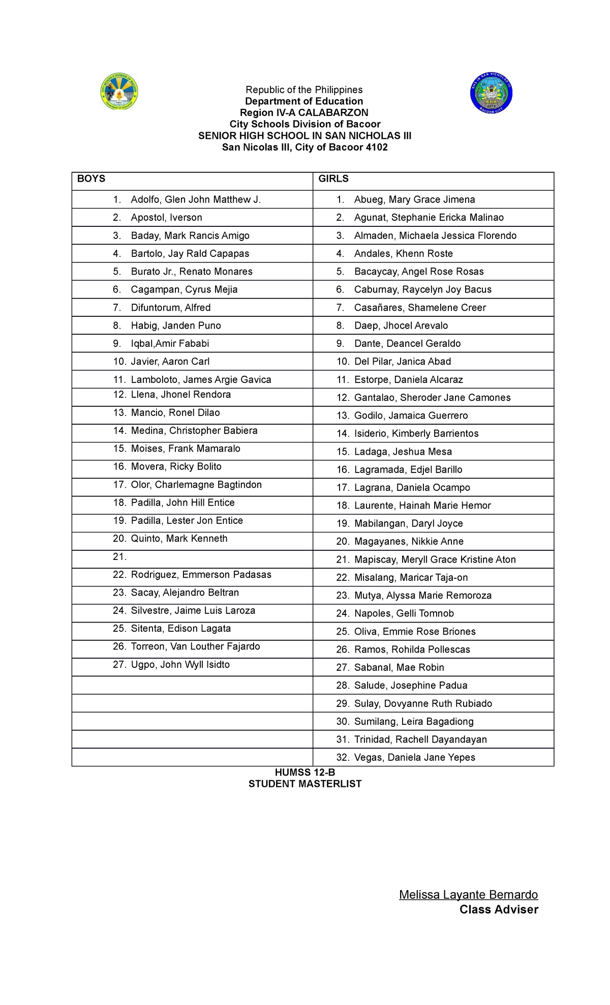 2nd Semester Schedule - Its sample of the course subject and schedulw ...