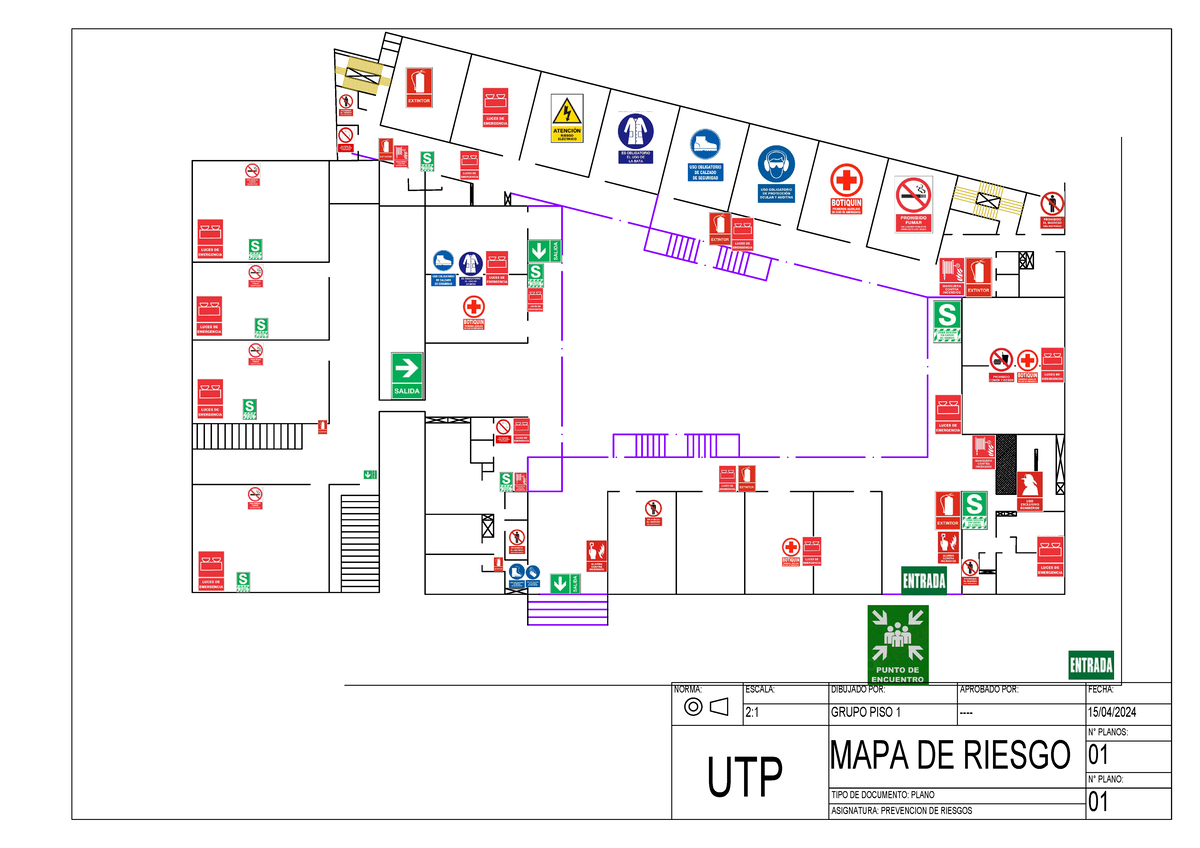 MAPA DE Riesgos PISO 01 - Procesos para Ingeniería - NORMA: ESCALA ...